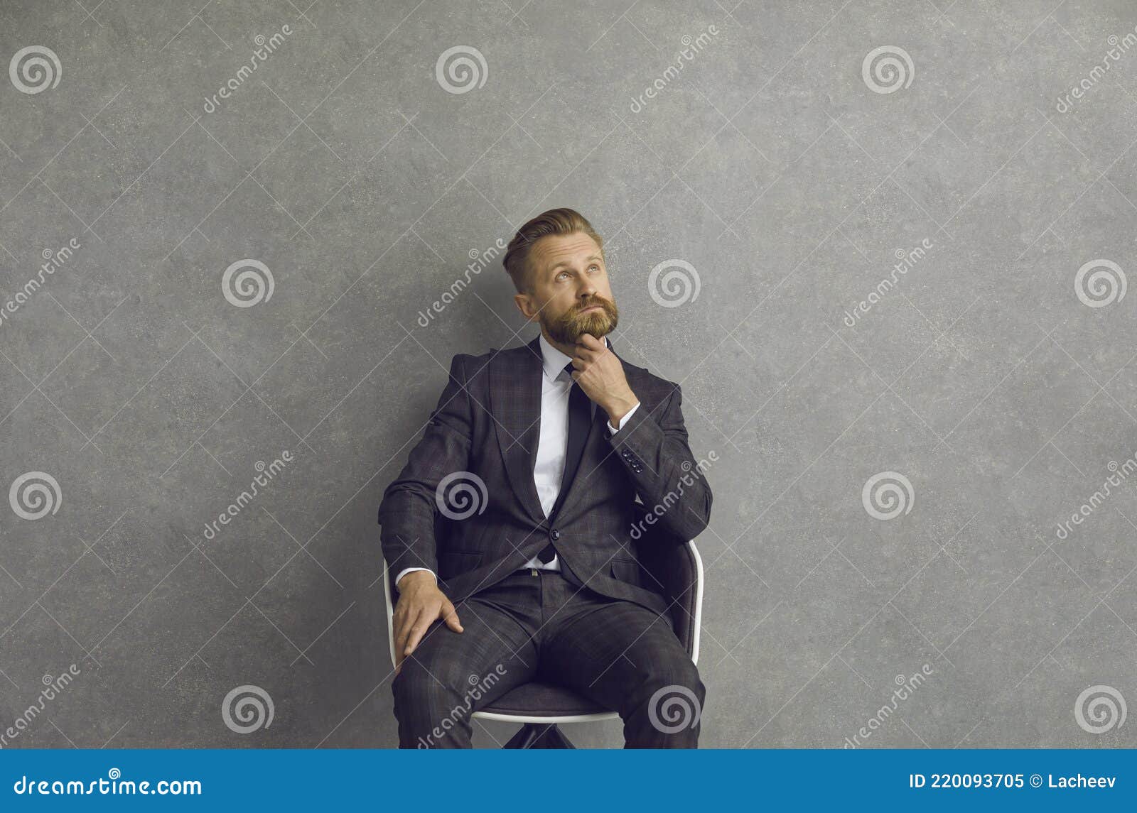 Man Sitting on a Chair and Thinking of a Business Idea or Professional ...