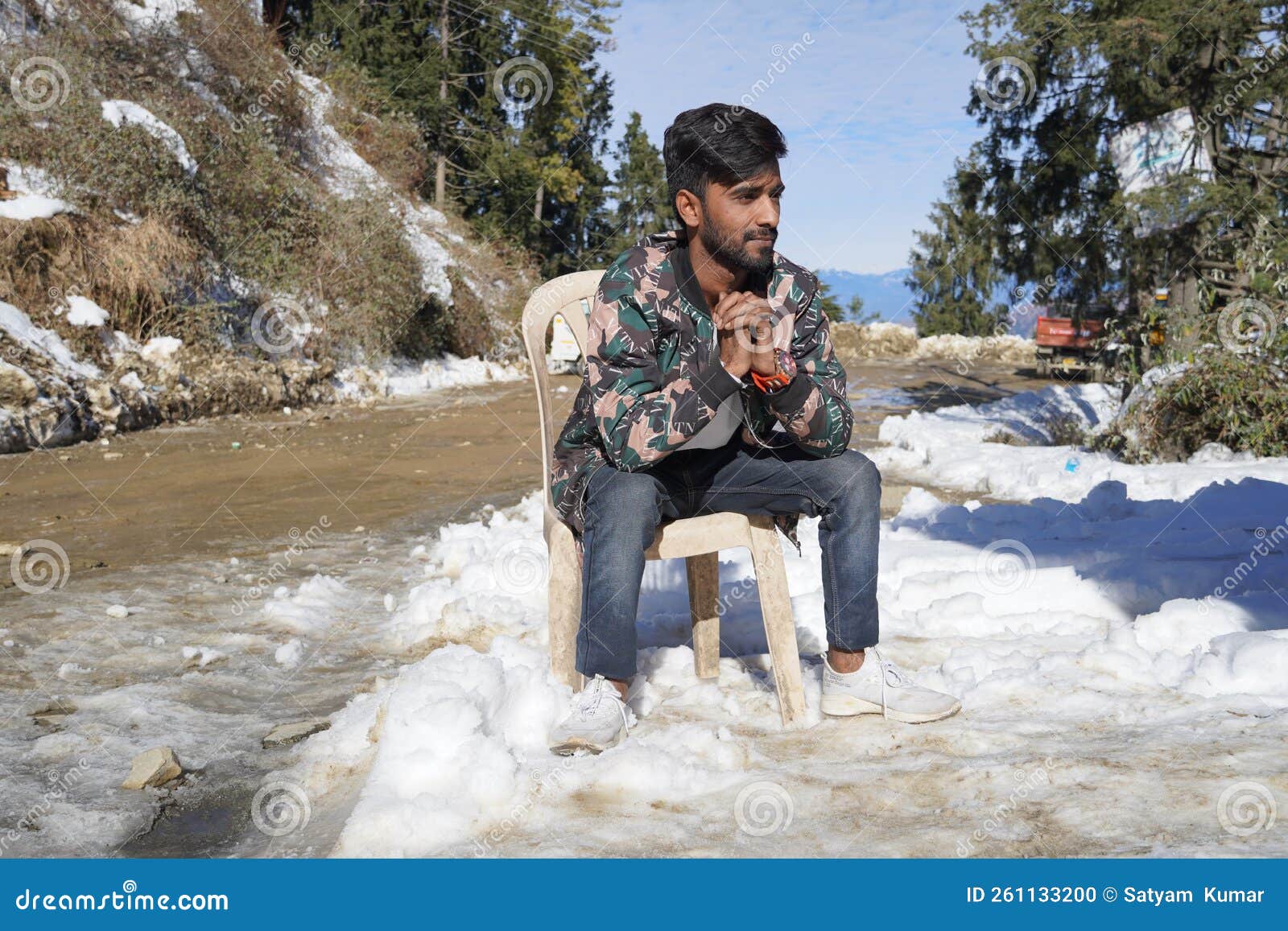 A Man Sitting in Cold Place Where Ice on the Floor Editorial Image ...