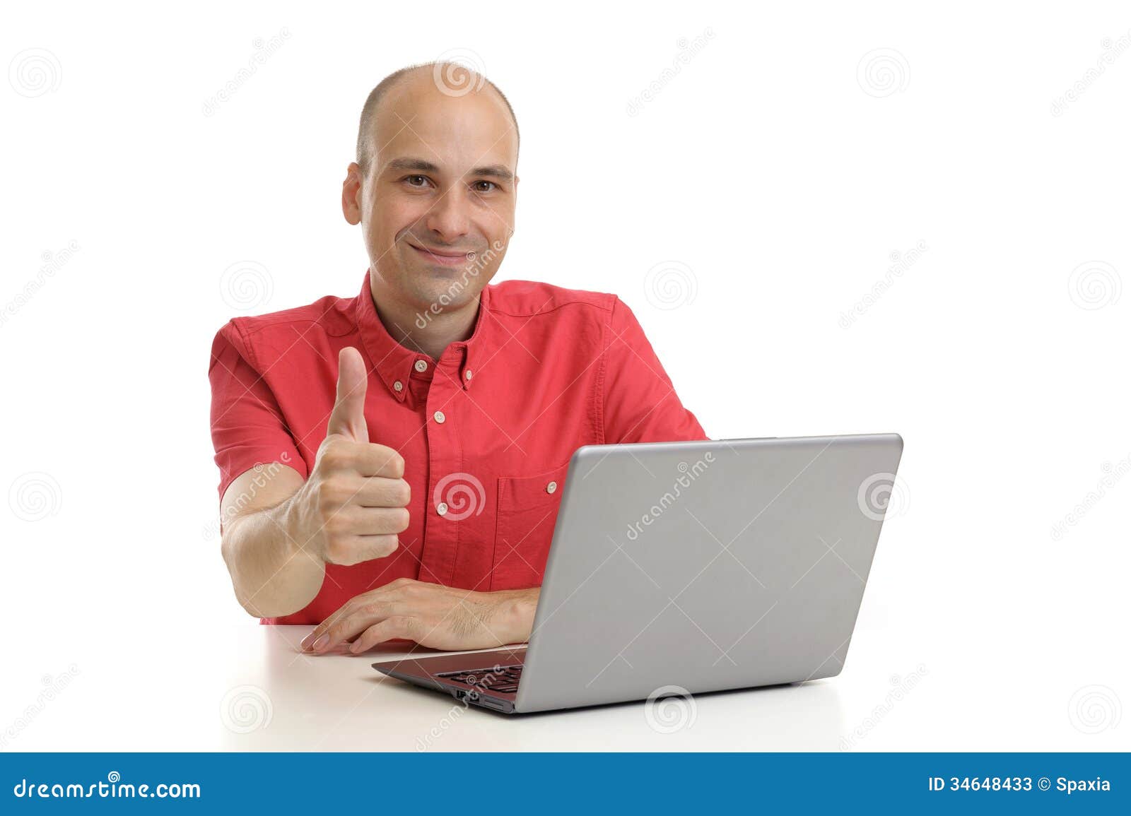 Man Sitting at Desk, Working on Laptop Stock Image - Image of notebook ...