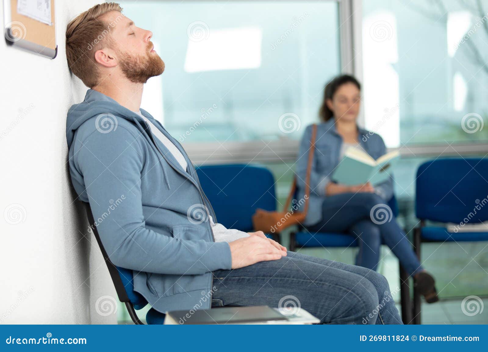 Man Sitting in Doctors Waiting Room Stock Photo - Image of medical ...
