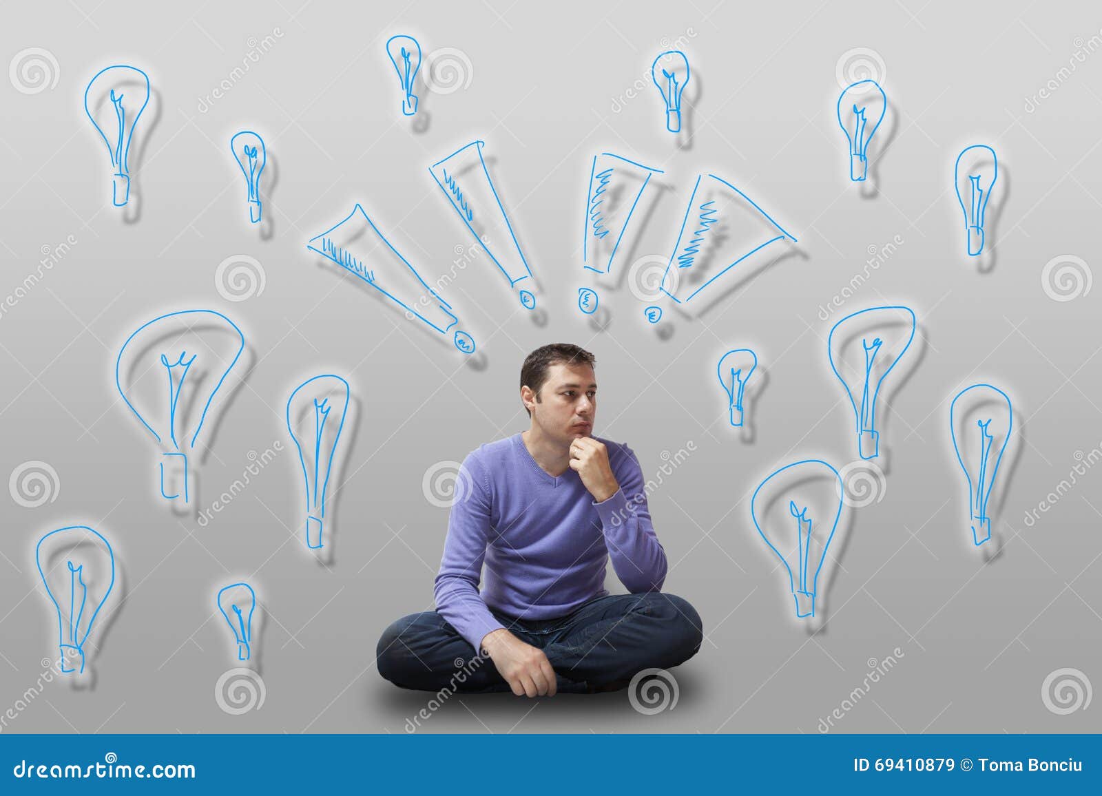 Man Sitting Down Thinking Royalty-Free Stock Photography ...