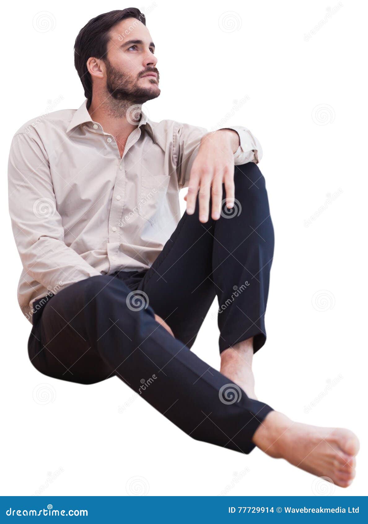 Man sitting on the floor stock photo. Image of people - 77729914