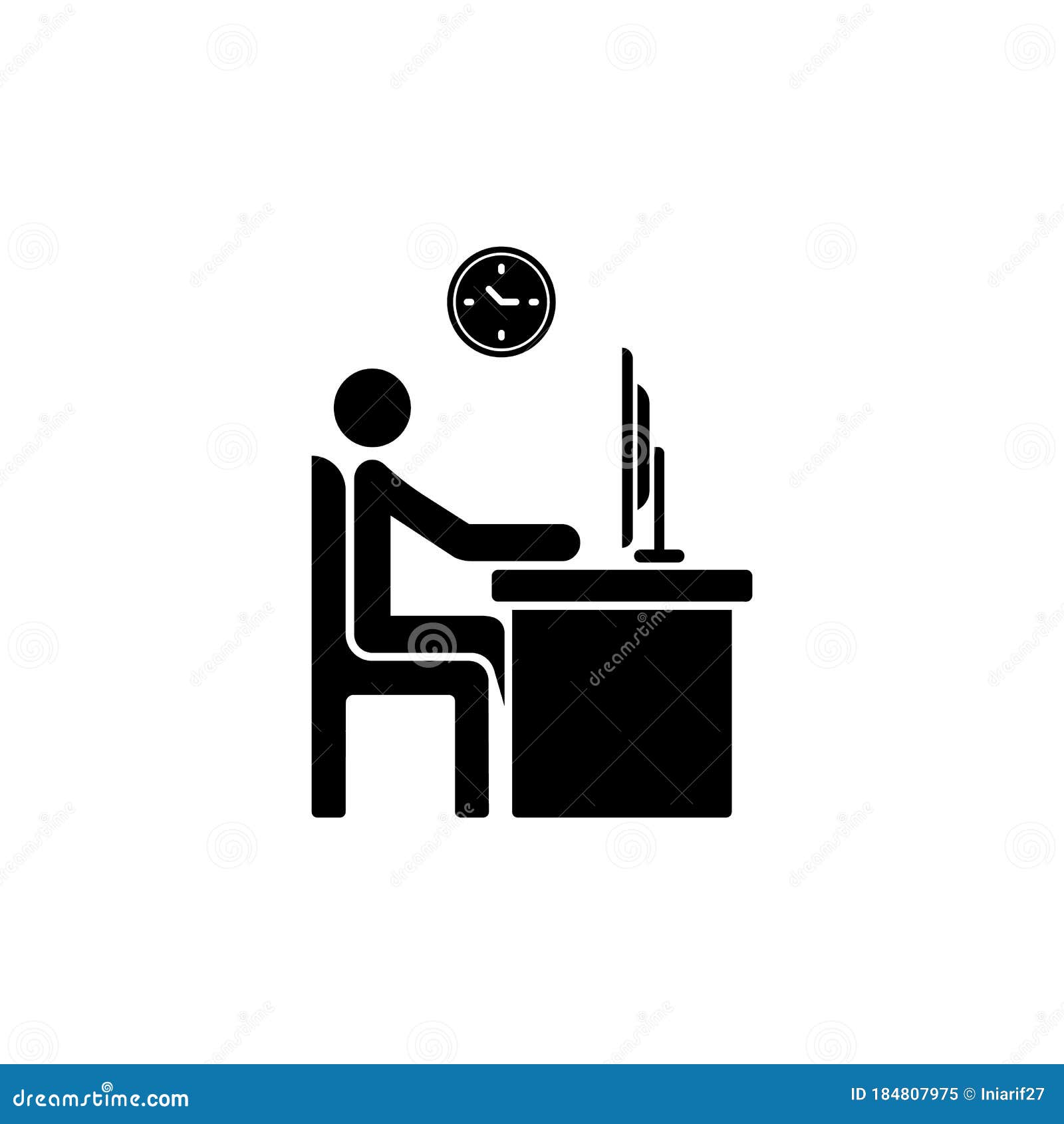 Businessman Working with Computer Illustration Icon Concept. Vector ...