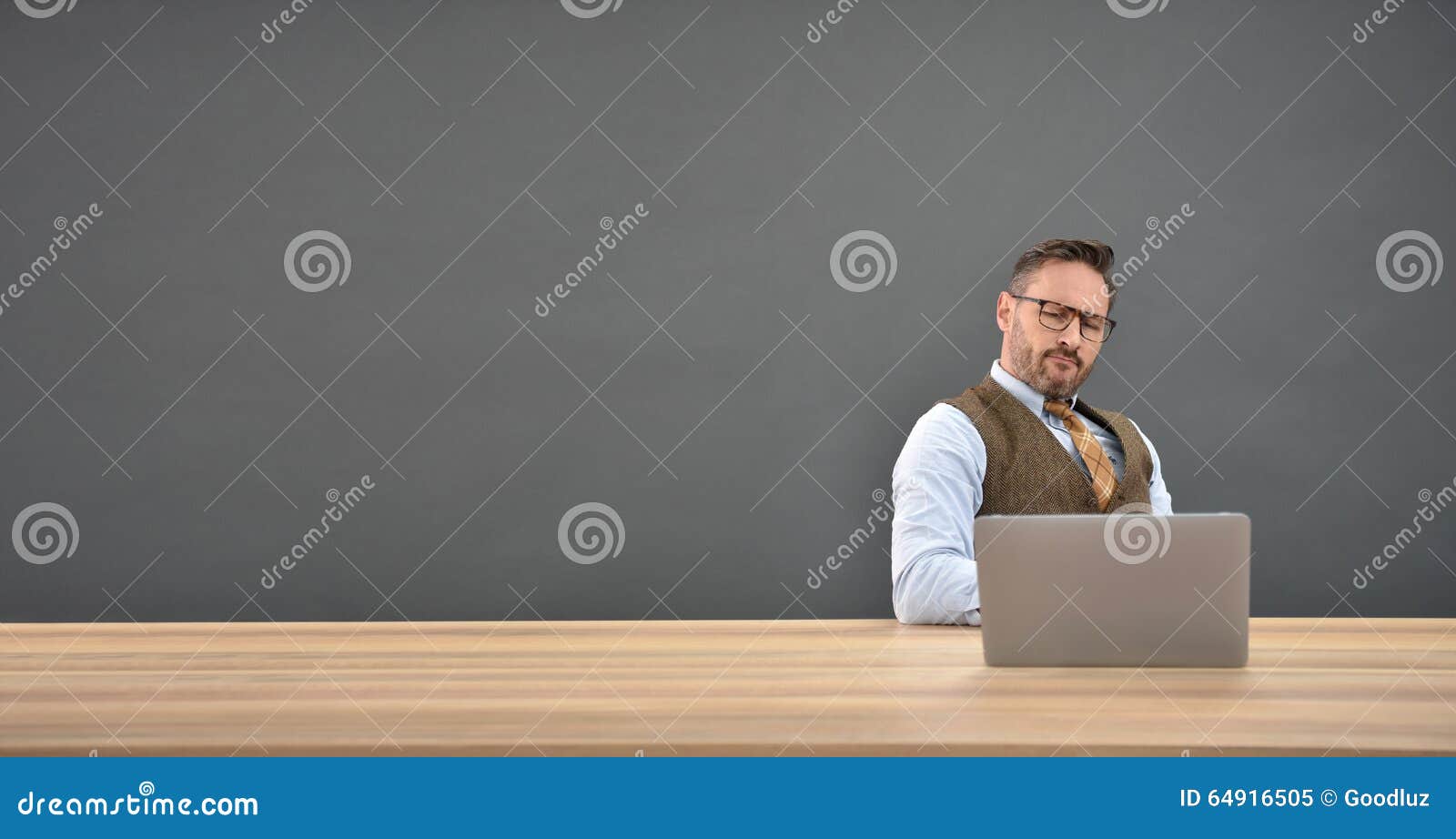 Man Sitting in Front of Laptop Stock Image - Image of casual, copyspace ...