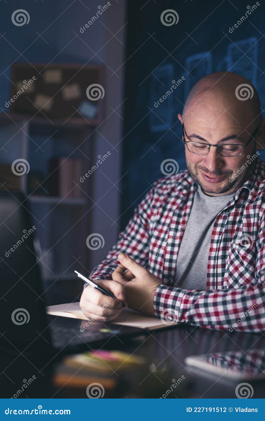 Man Taking Notes during Online Meeting Stock Photo - Image of ...