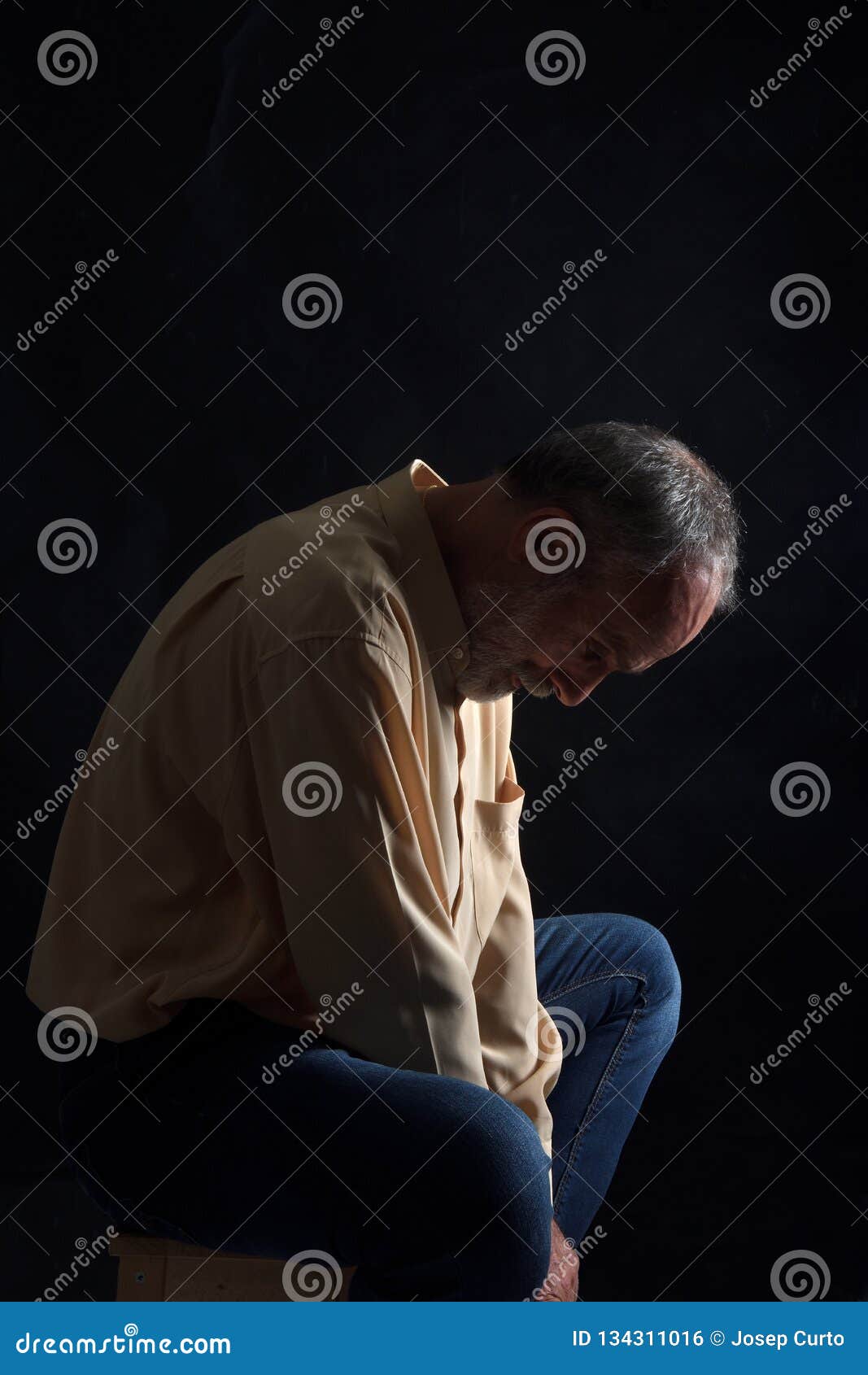 Man Sitting with His Head Downman Sitting with His Head Down Stock ...