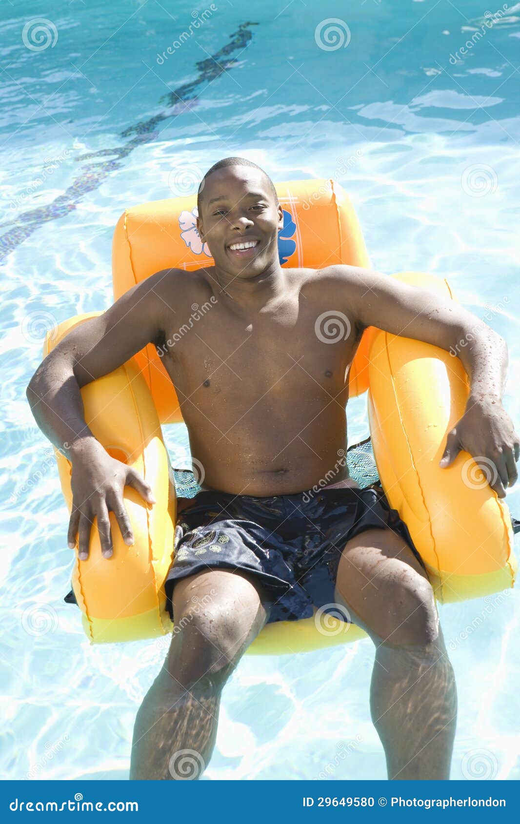 Man Sitting on Inflatable Raft Stock Photo - Image of float, lifestyle ...
