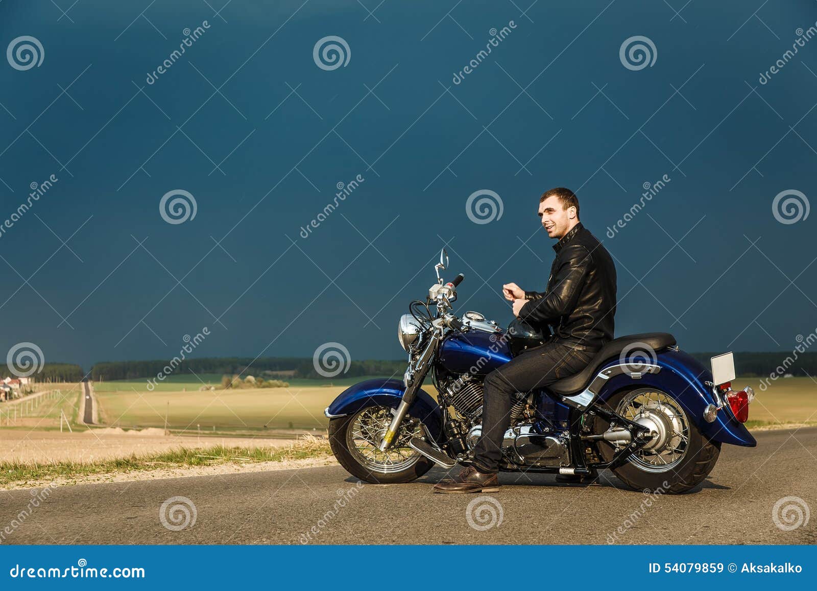 Man sitting on motorcycle stock image. Image of racing - 54079859