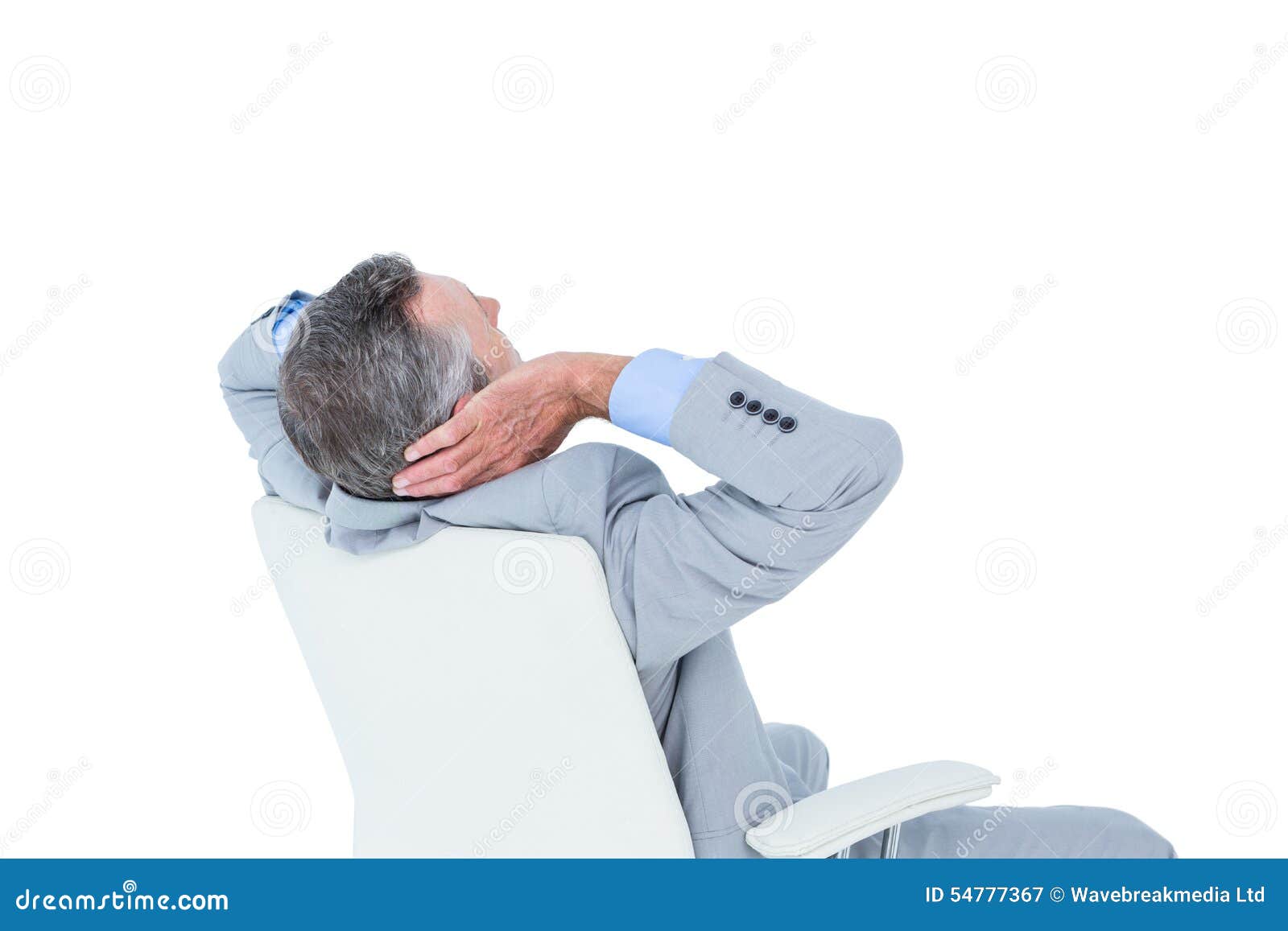 Man Sitting on Office Chair and Relaxing Stock Image - Image of ...