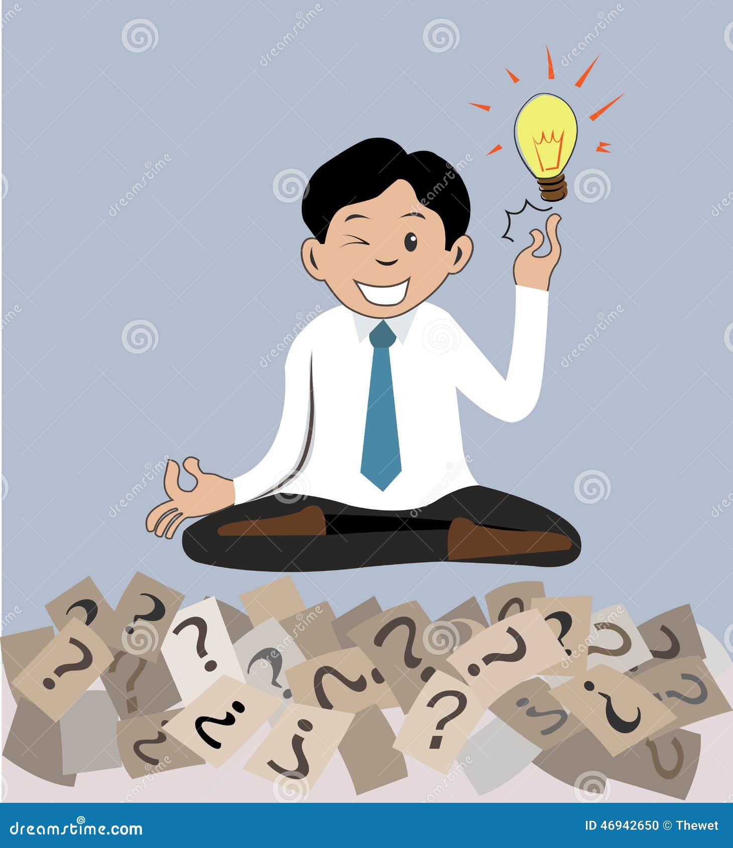 Man sitting on question stock vector. Illustration of thoughtful - 46942650