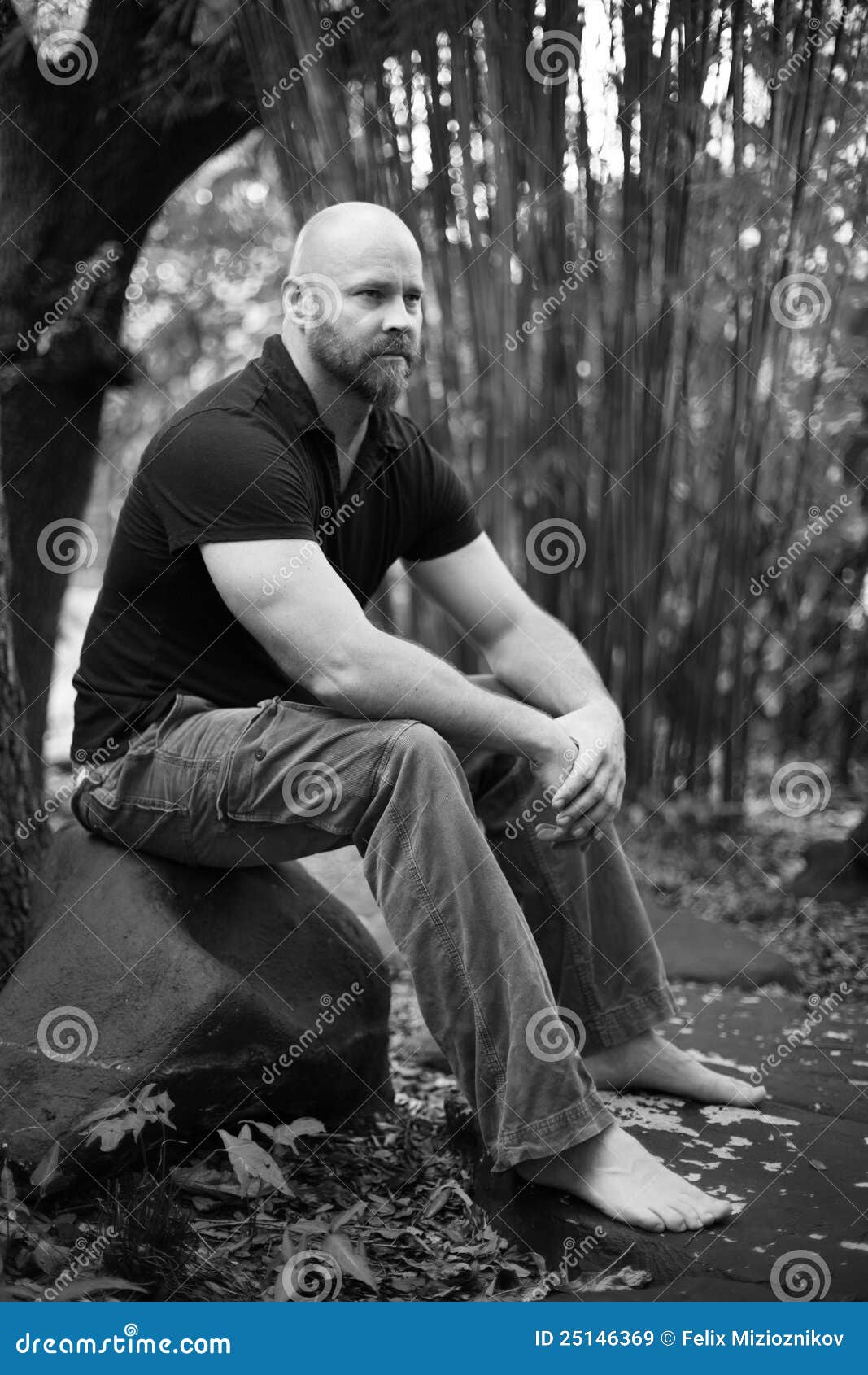 Man sitting on a rock stock image. Image of handsome - 25146369