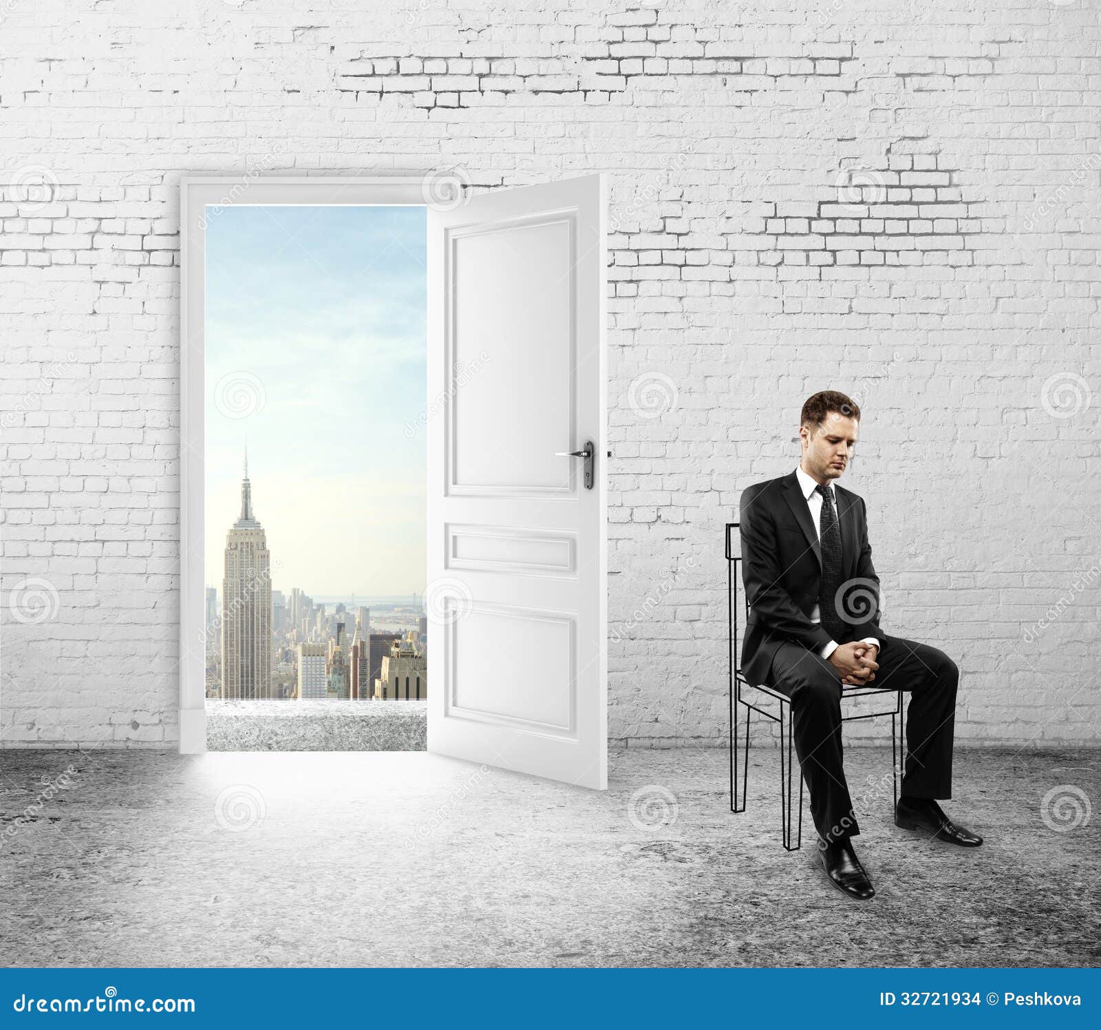 Man sitting in room stock photo. Image of creative, design - 32721934