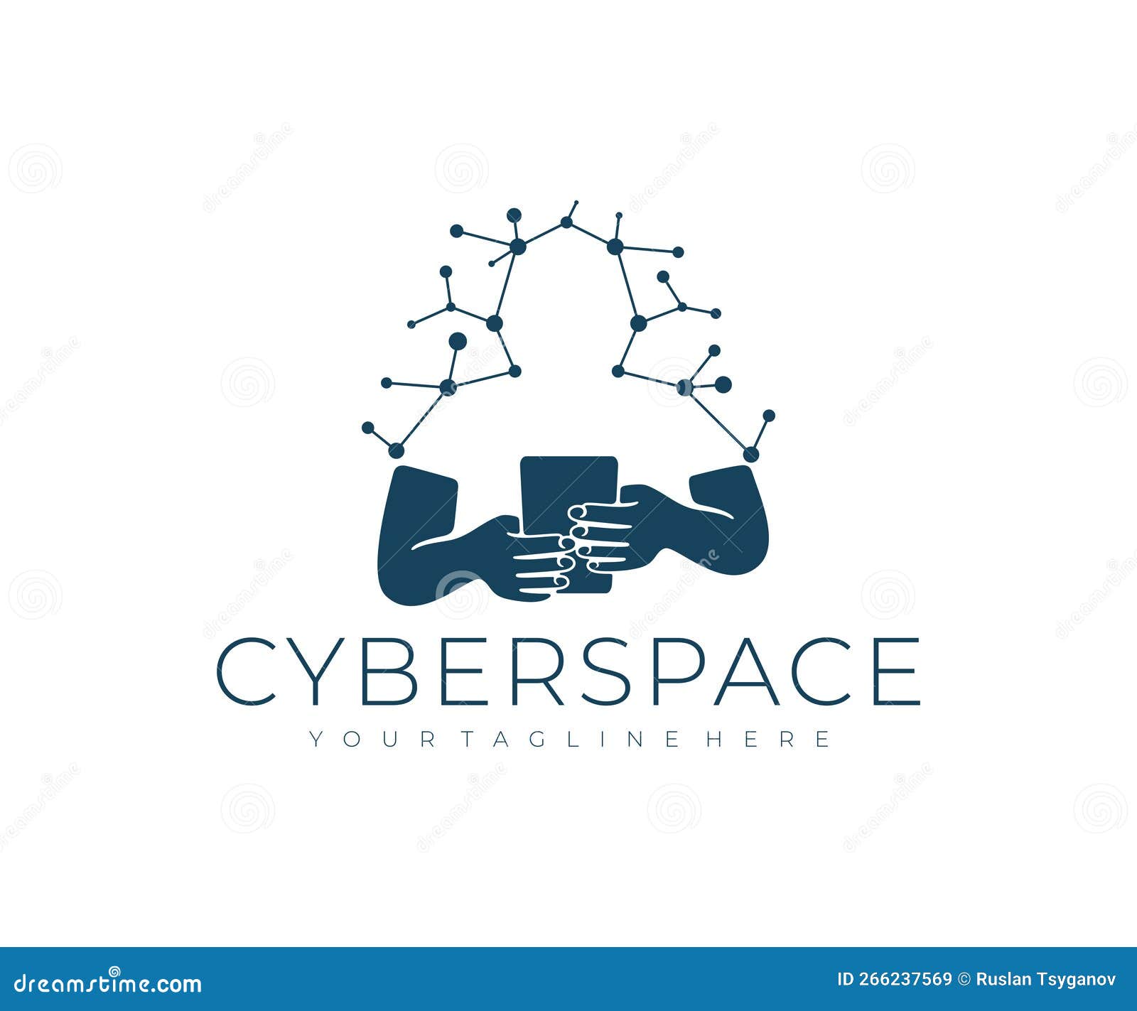 Man Sitting in Smartphone, Cyberspace and Metaverse, Logo Design ...