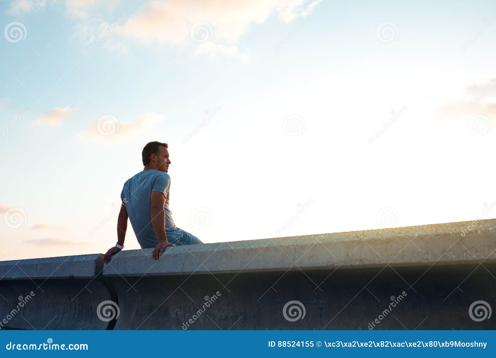 Man sitting at sunset stock image. Image of powerful - 88524155