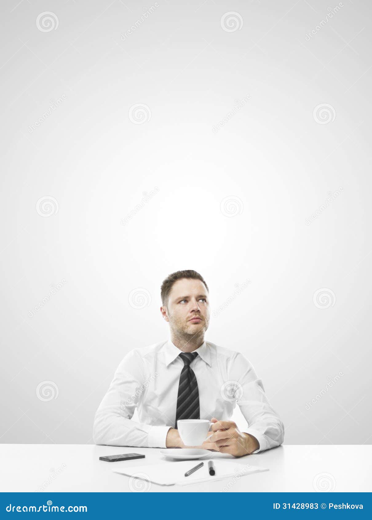 Man sitting on table stock image. Image of forward, boss - 31428983
