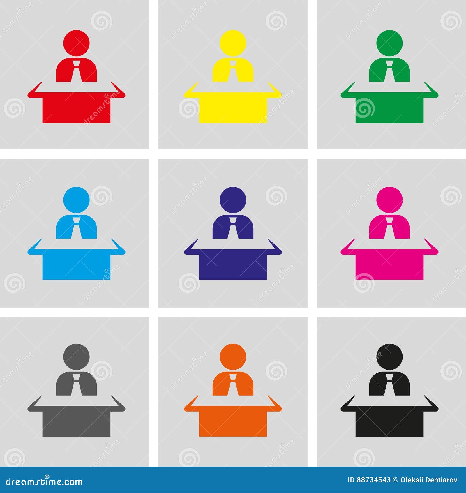 Man Sitting at the Table Icon Stock Vector Illustration Flat Design ...