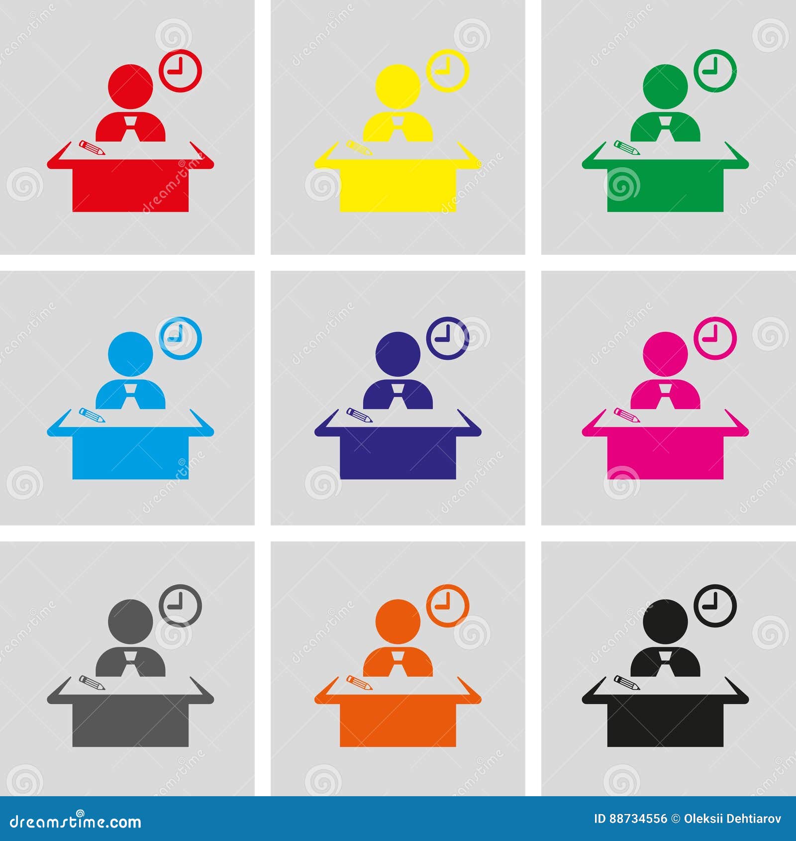 Man Sitting at the Table Icon Stock Vector Illustration Flat Design ...