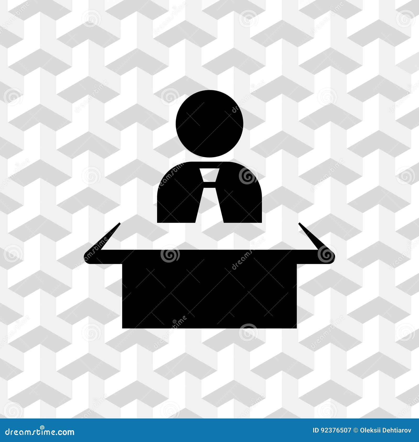 Man Sitting at the Table Icon Stock Vector Illustration Flat Design ...