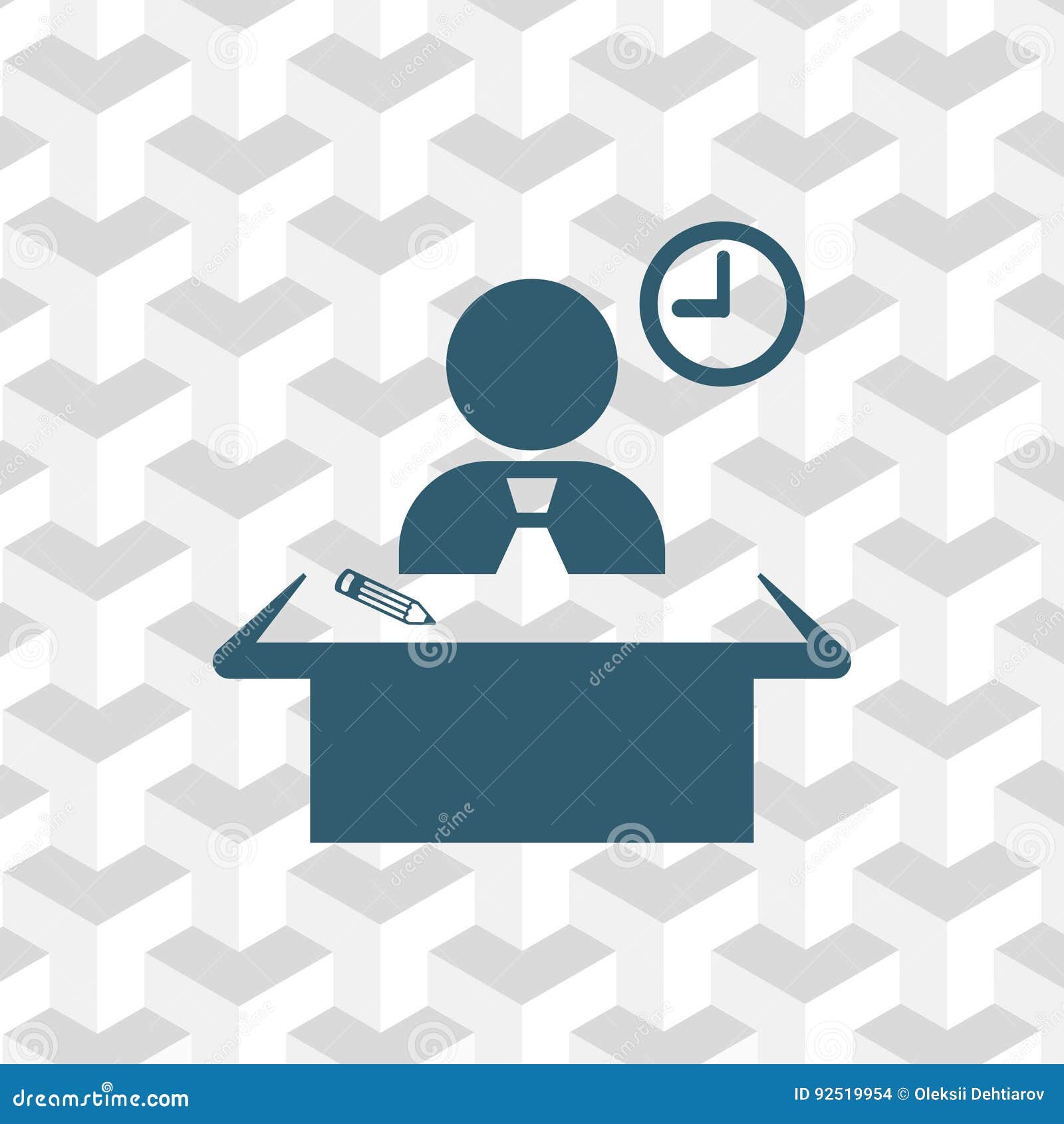 Man Sitting at the Table Icon Stock Vector Illustration Flat Design ...