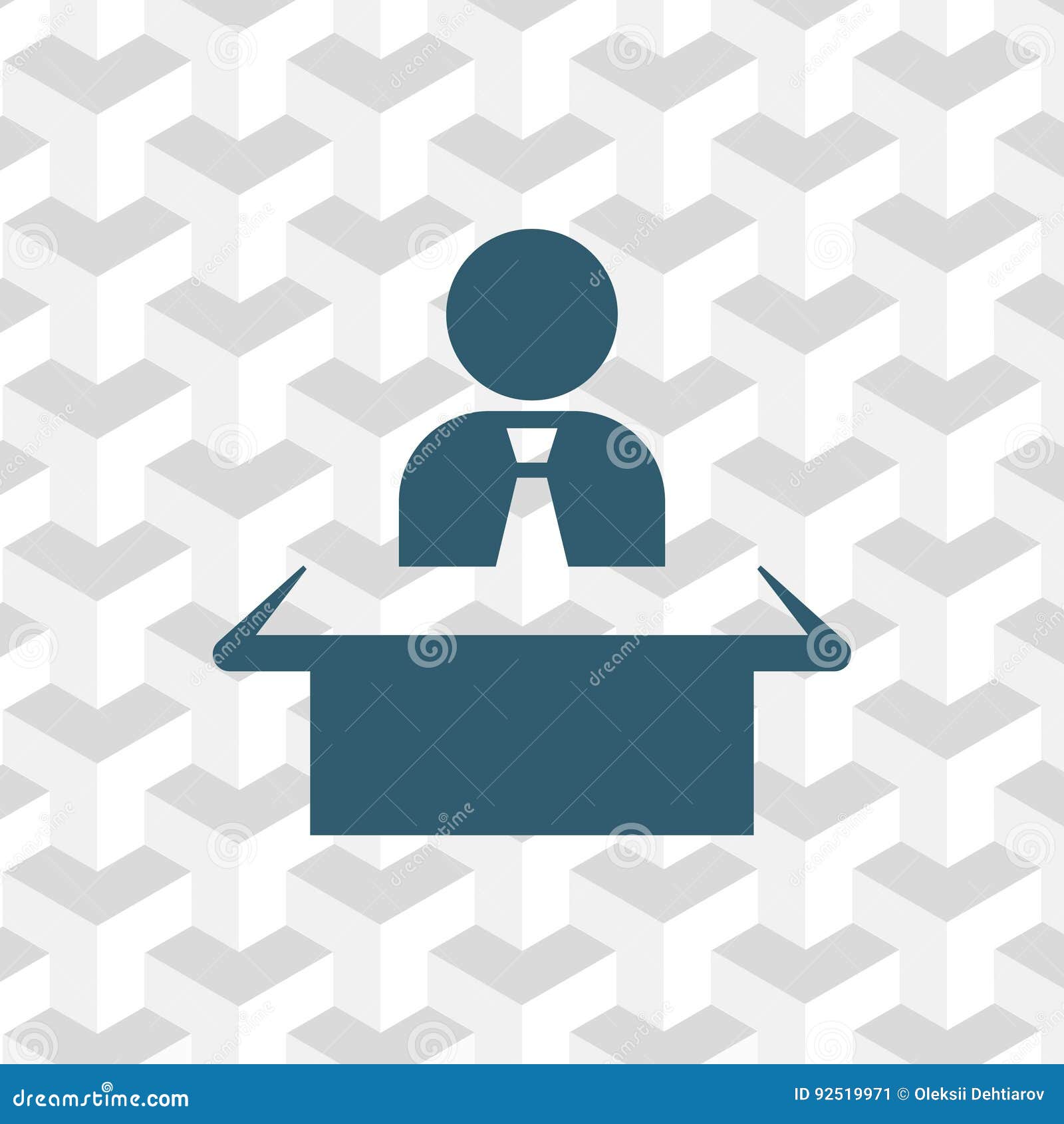 Man Sitting at the Table Icon Stock Vector Illustration Flat Design ...