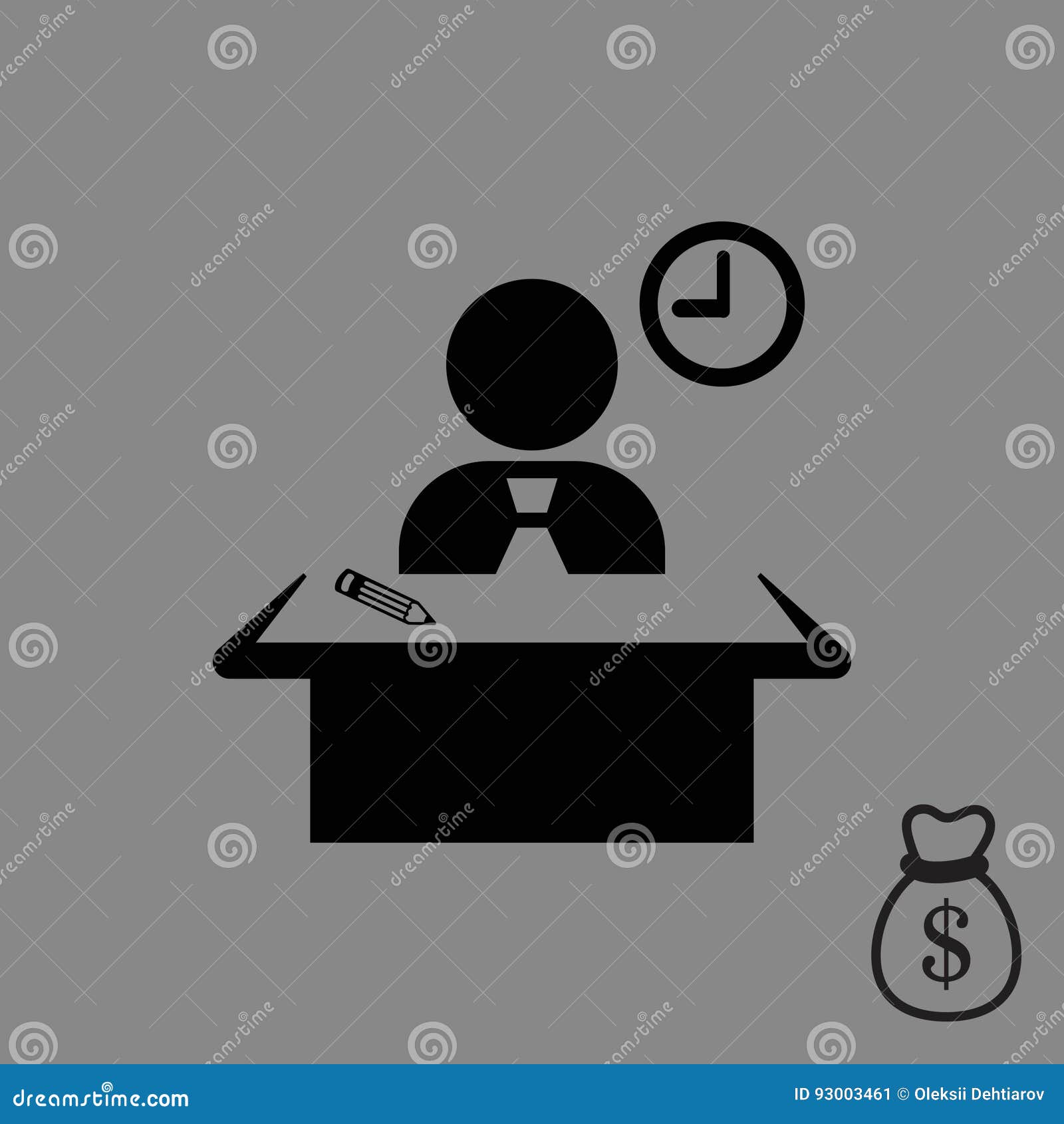 Man Sitting at the Table Icon Stock Vector Illustration Flat Design ...