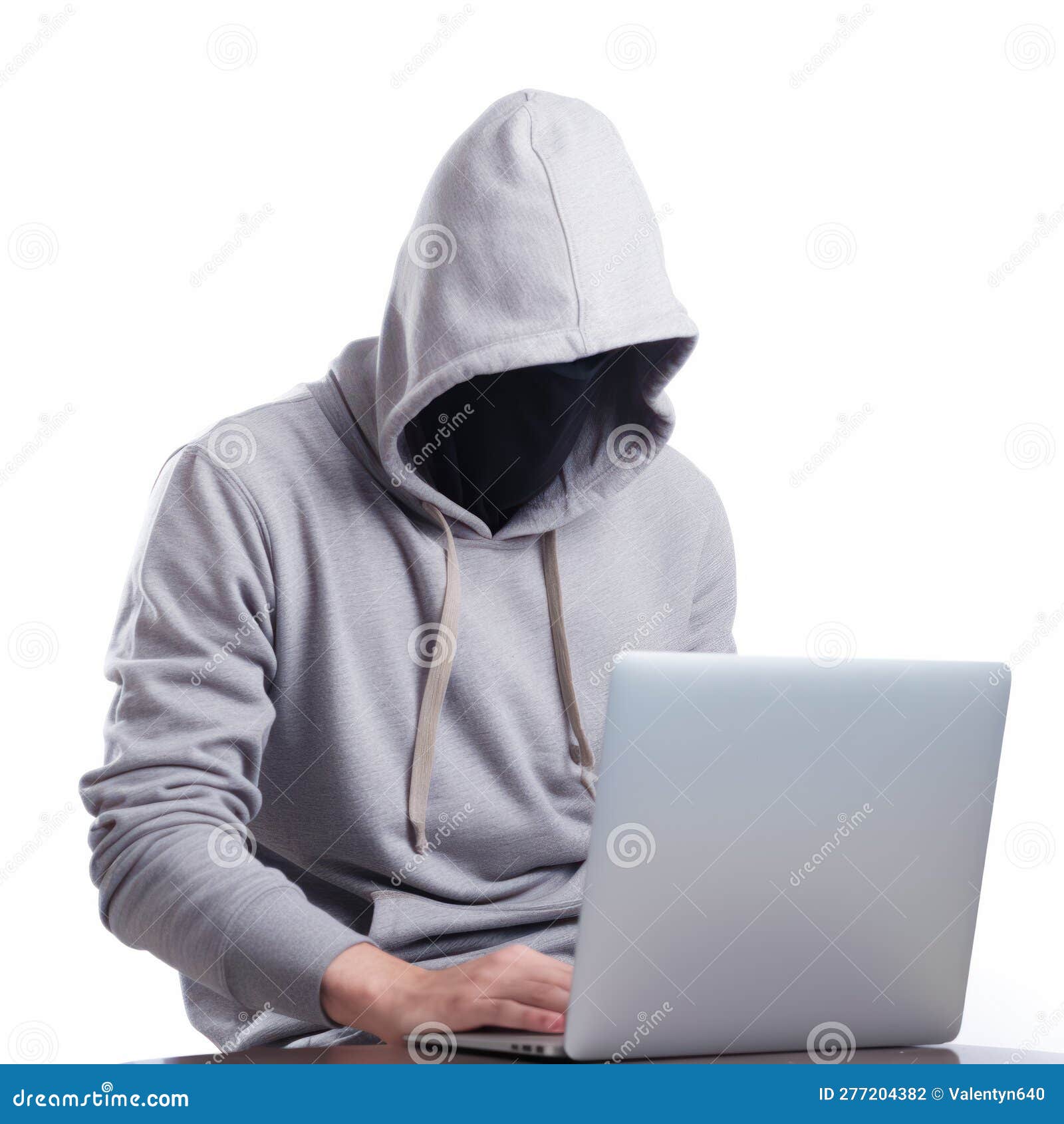 Man Sitting at Table with Laptop Computer in Front of Him. Generative ...