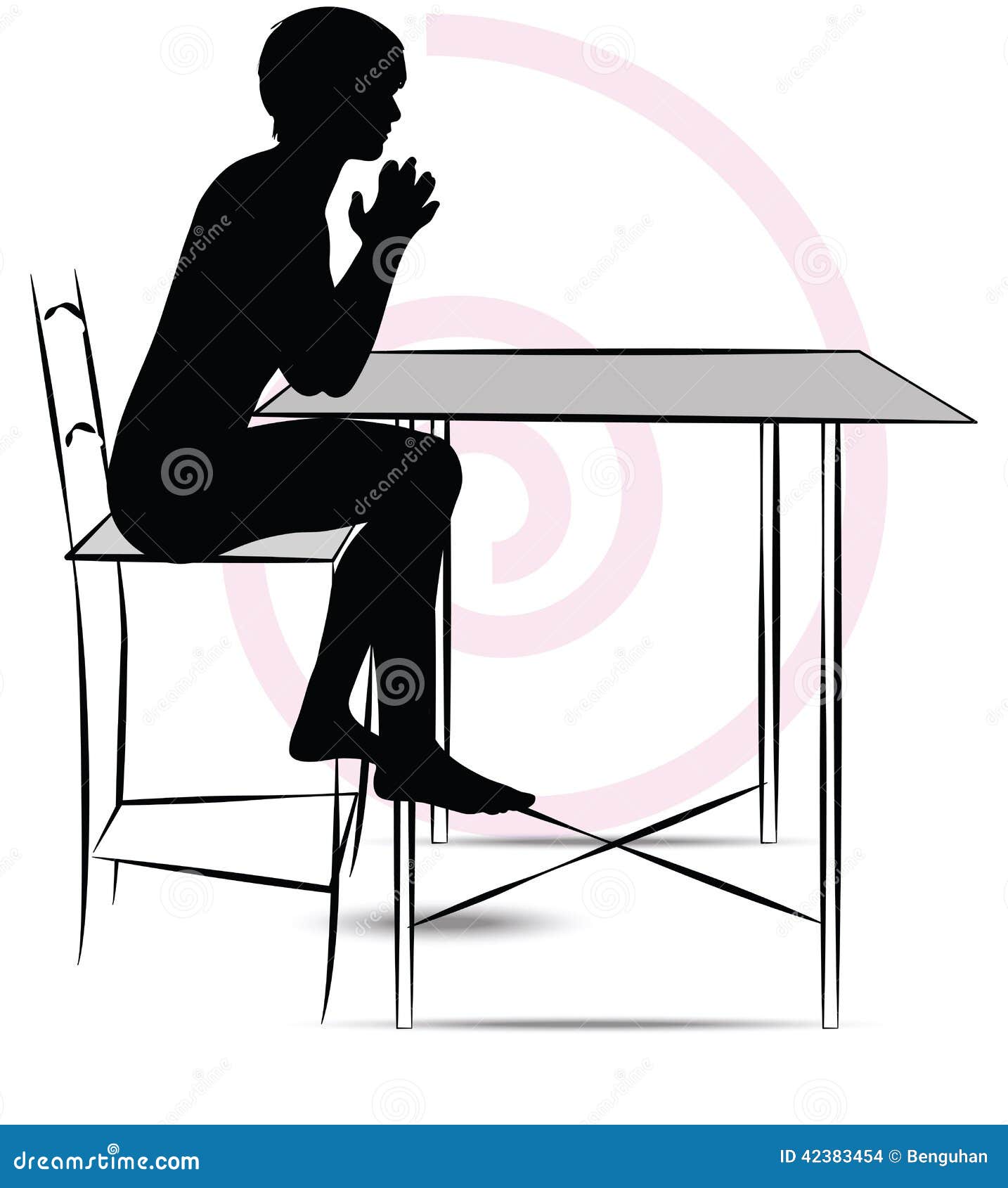 Man sitting at the table stock illustration. Illustration of dining ...