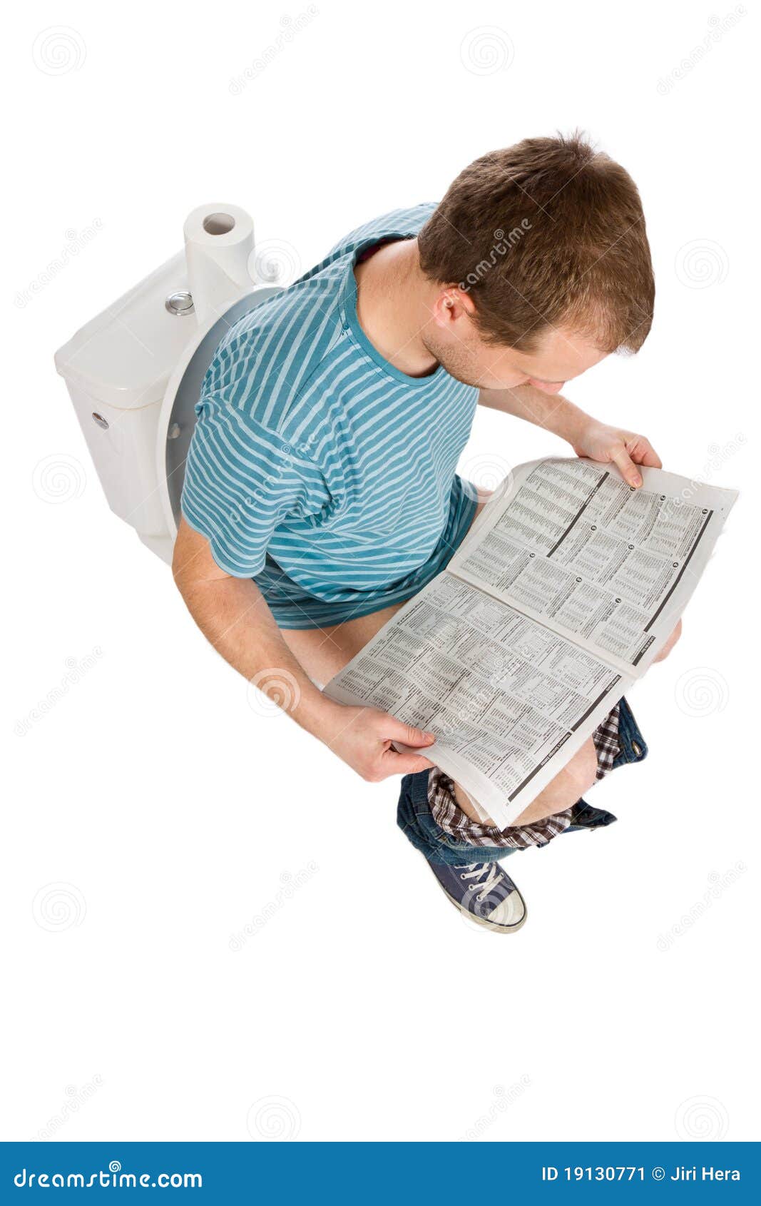 Man is sitting on toilet stock image. Image of concept - 19130771