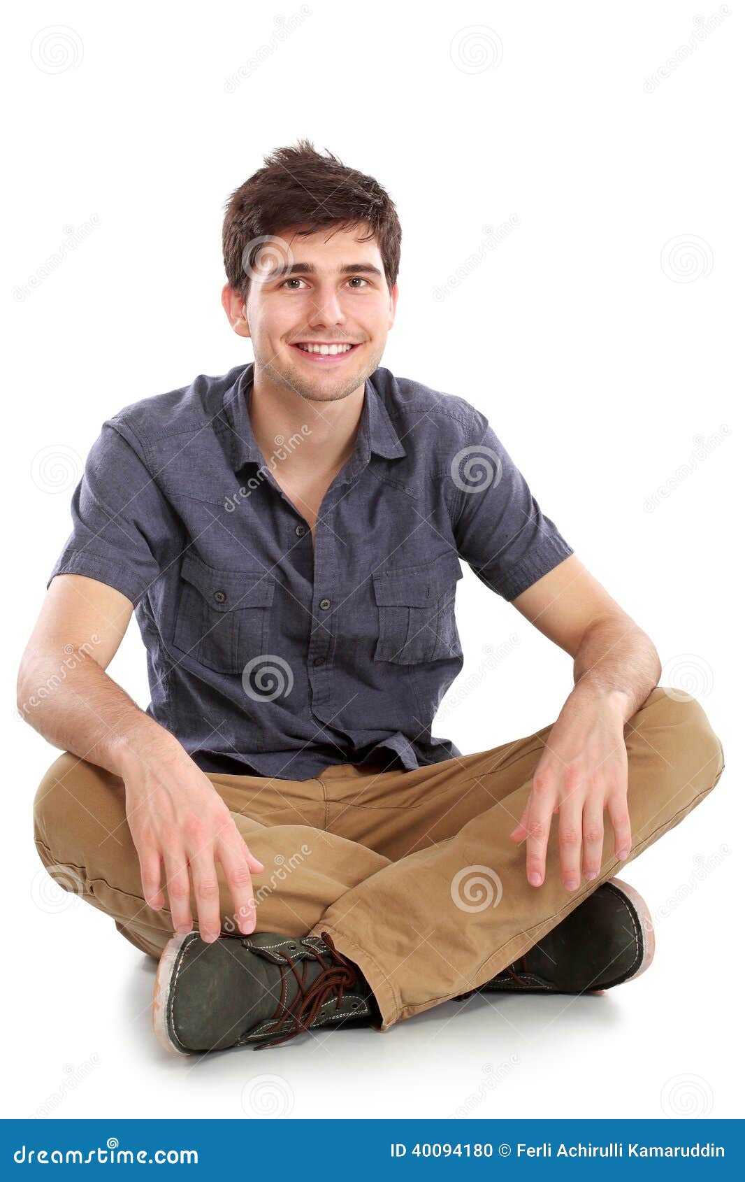 Man Sitting on White Background Stock Photo - Image of handsome, people ...
