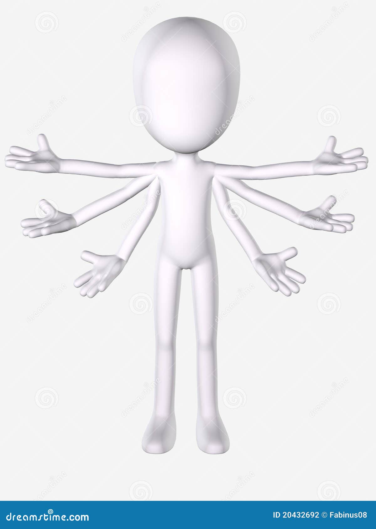 Man with six arms stock illustration. Illustration of arms - 20432692