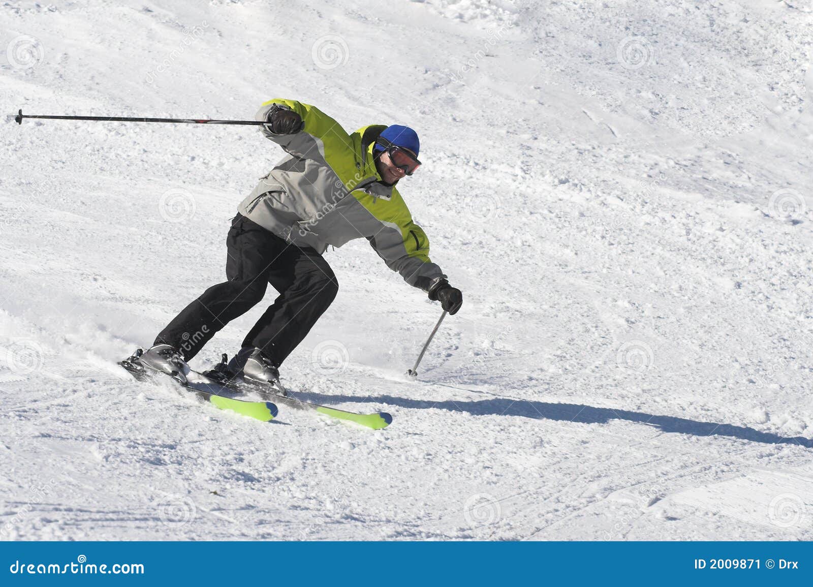 Man ski fast pose stock image. Image of sport, snow, mountain - 2009871