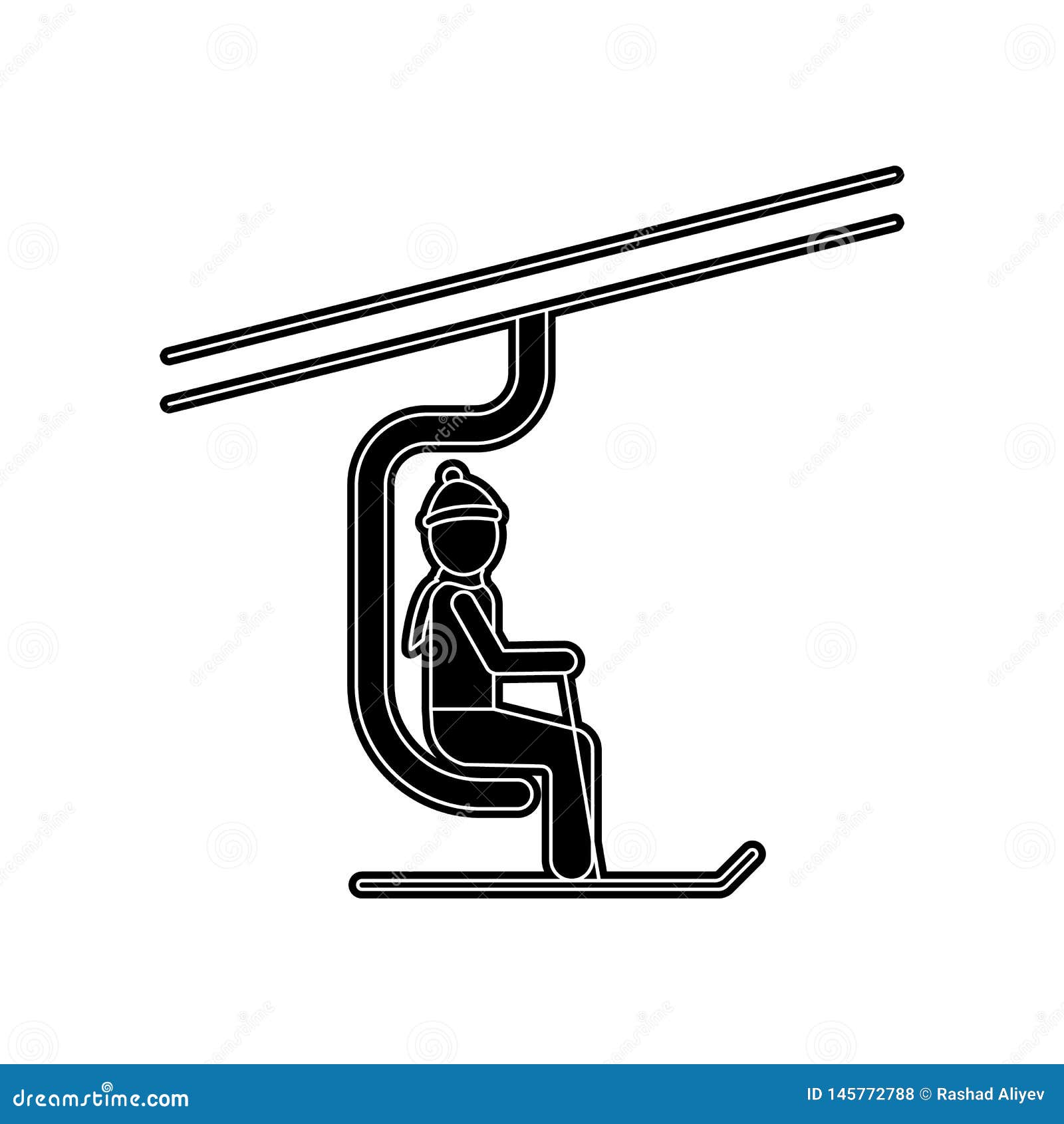 Man on the Ski Lift Icon. Element of Winter for Mobile Concept and Web ...