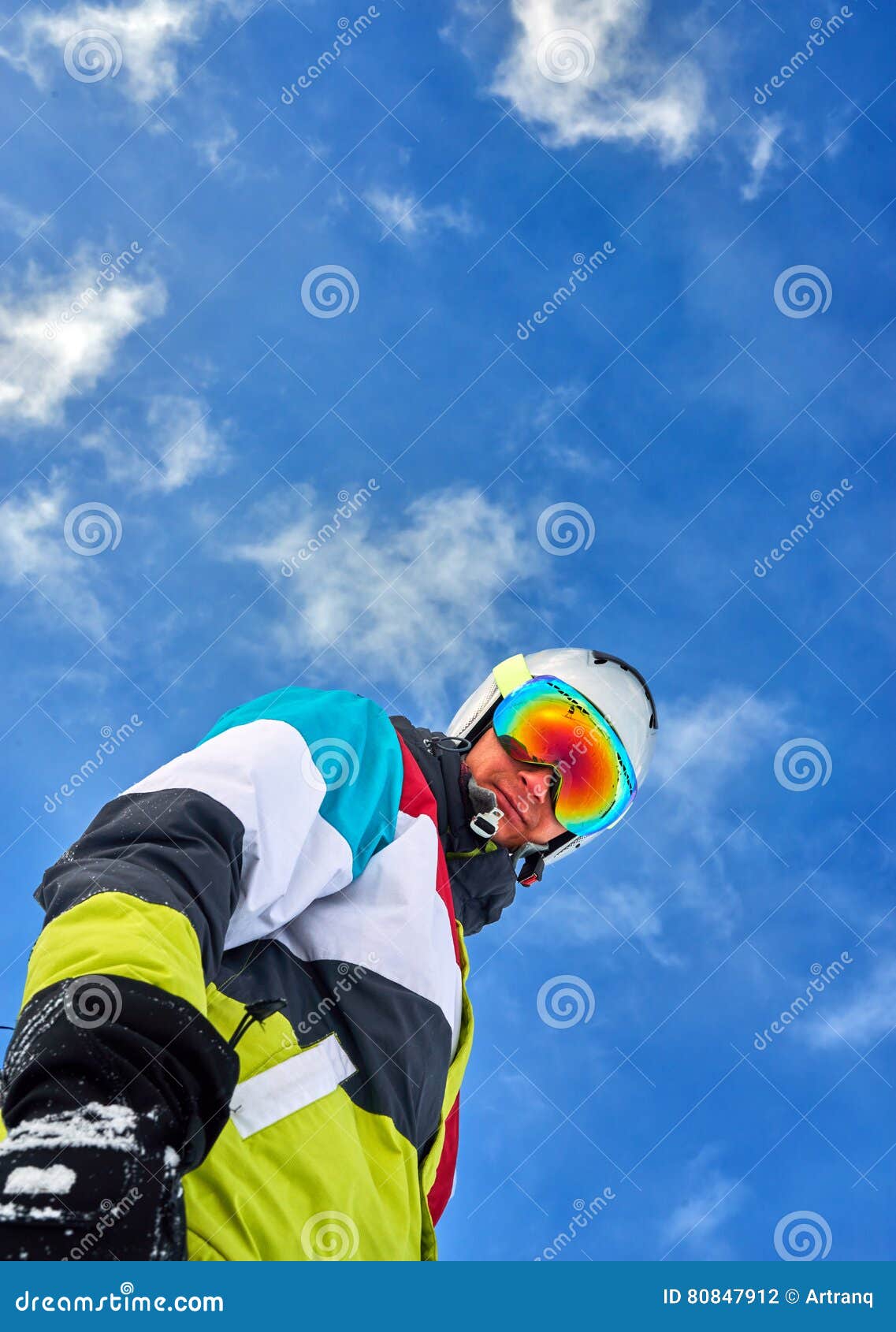 Man in Ski Suit Standing and Looking into Camera Stock Photo - Image of ...