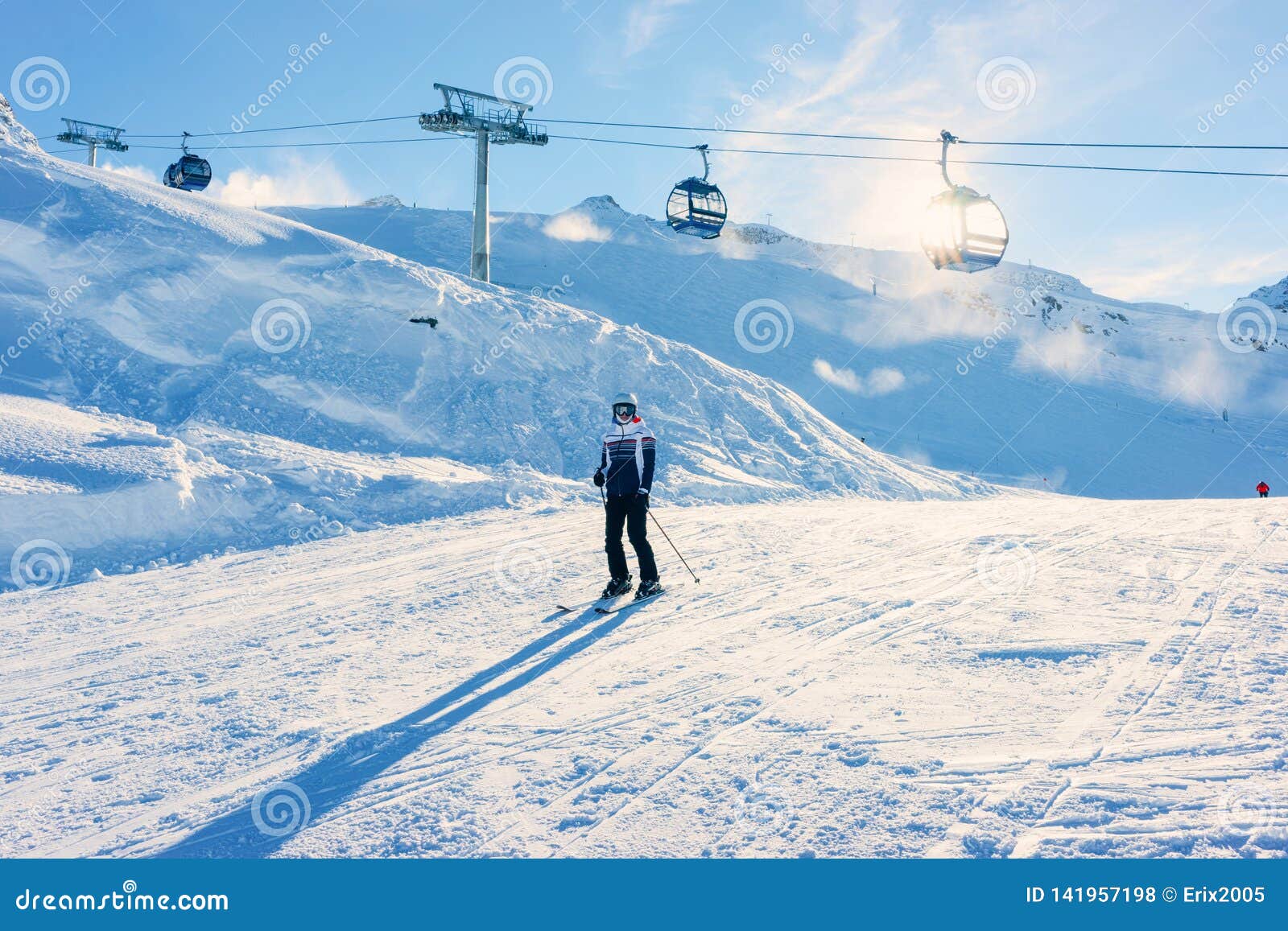 Man Skier at Hintertux Glacier Ski Lift Zillertal Austria Stock Photo ... Man Skier at Hintertux Glacier Ski Lift Zillertal Austria Stock Photo ...