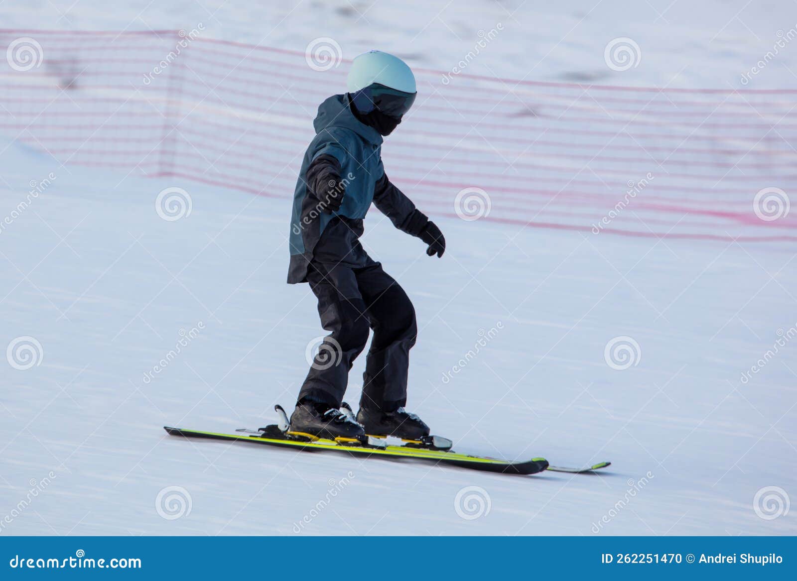 A Man is Skiing in the Snow. Stock Photo - Image of active, male: 262251470