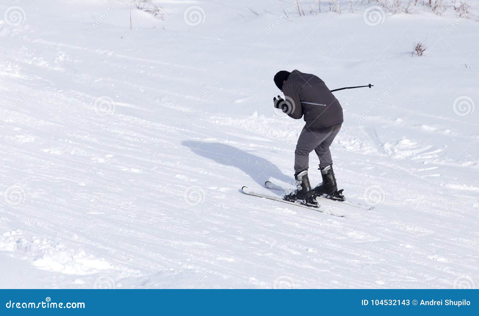 Man Skiing in the Snow in Winter Editorial Stock Photo - Image of ...