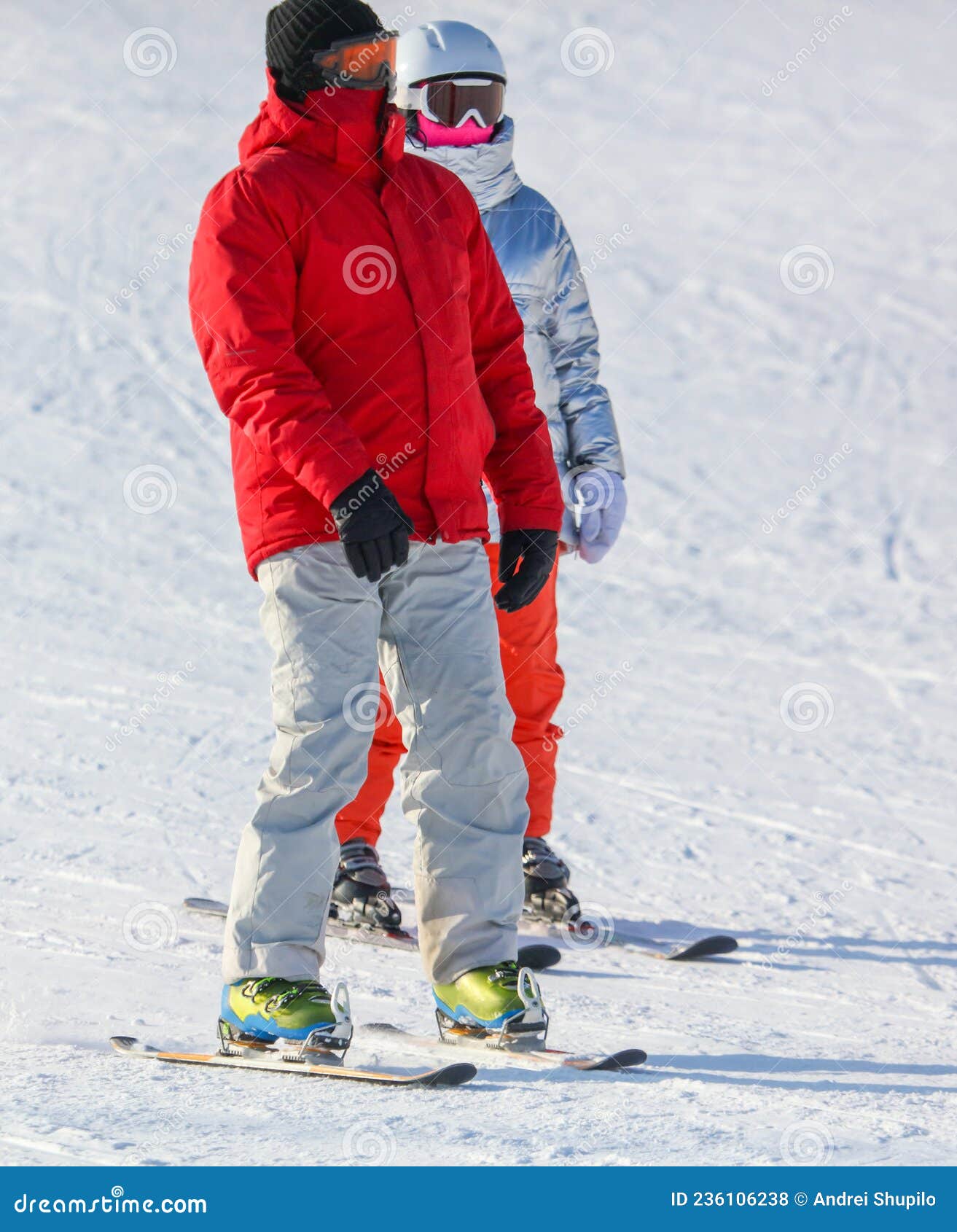 A Man is Skiing in the Snow Stock Photo - Image of mountain, frozen ...