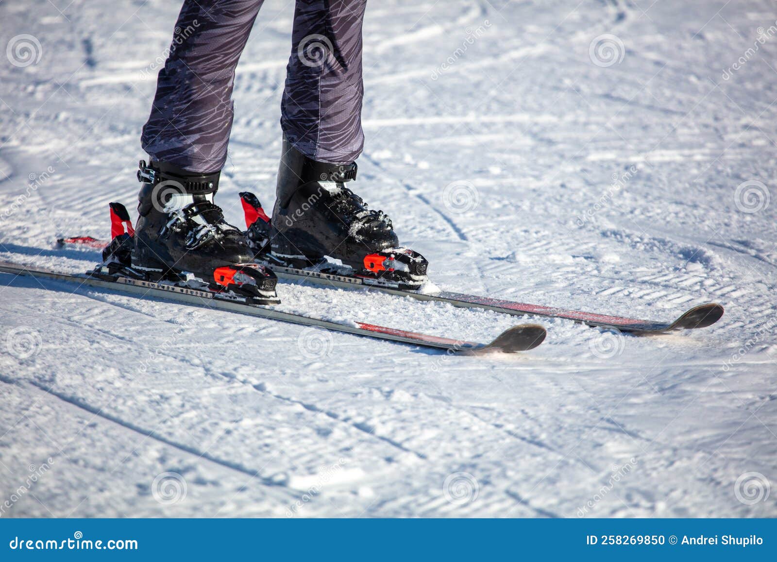 A Man is Skiing in the Snow. Stock Photo - Image of mountain, slope ...