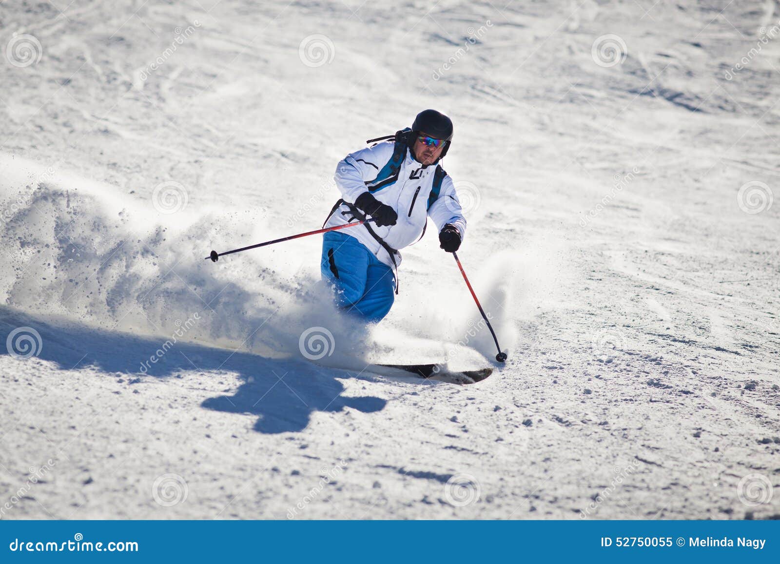 Man skiing stock image. Image of lifestyle, outside, active - 52750055
