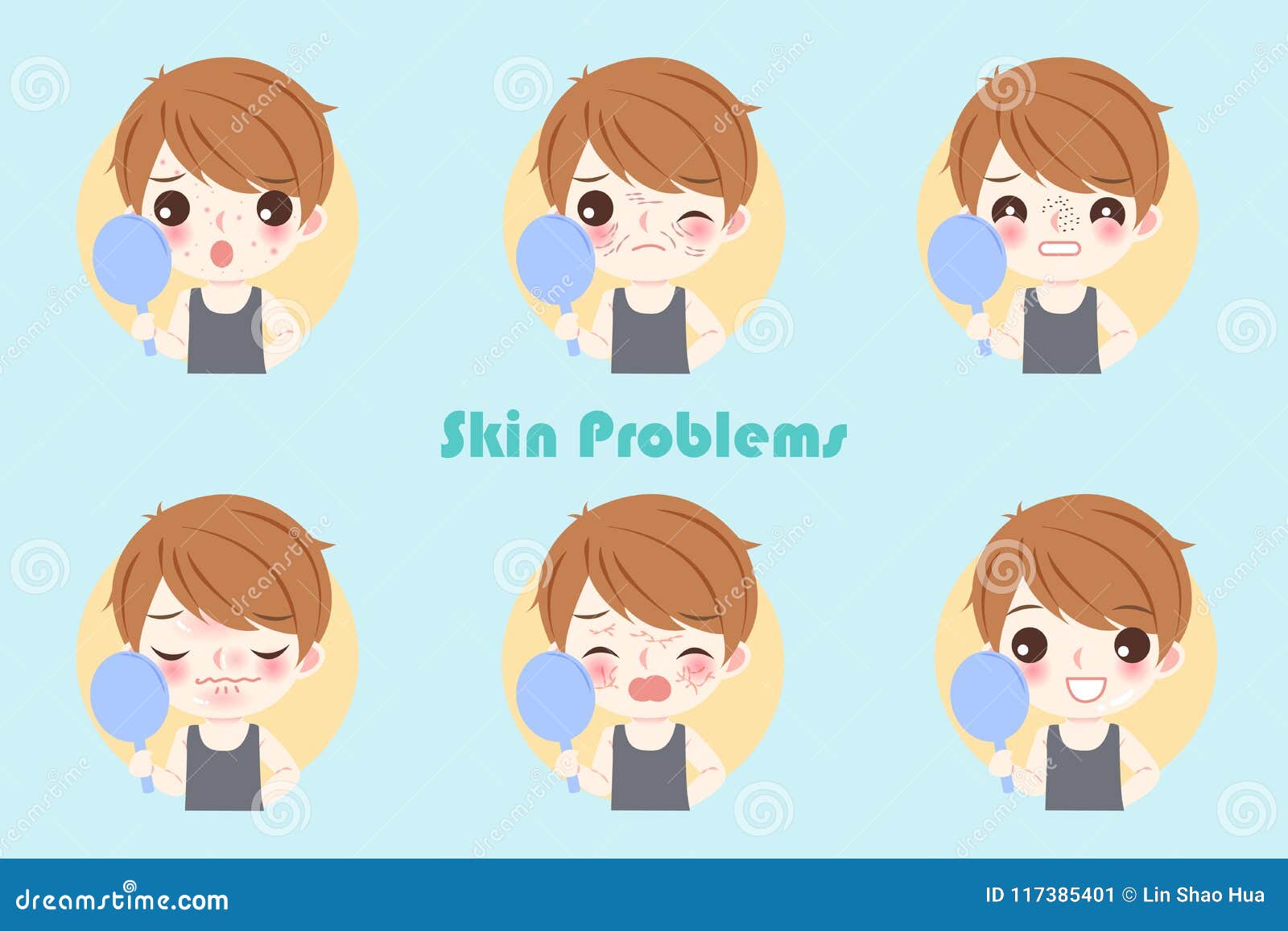 Skin Problem,skin Cancer Prevention Infographic Elements Cartoon Vector ...