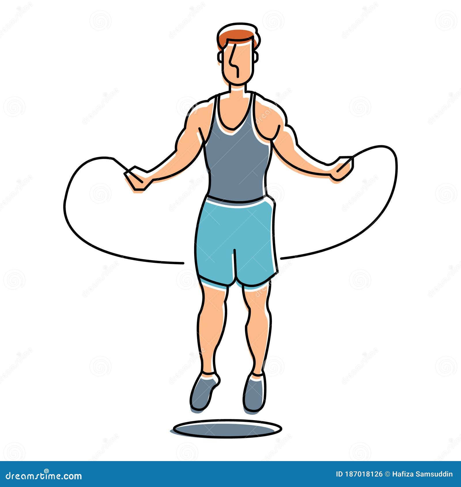 Man Skipping. Vector Illustration Decorative Design Stock Vector ...