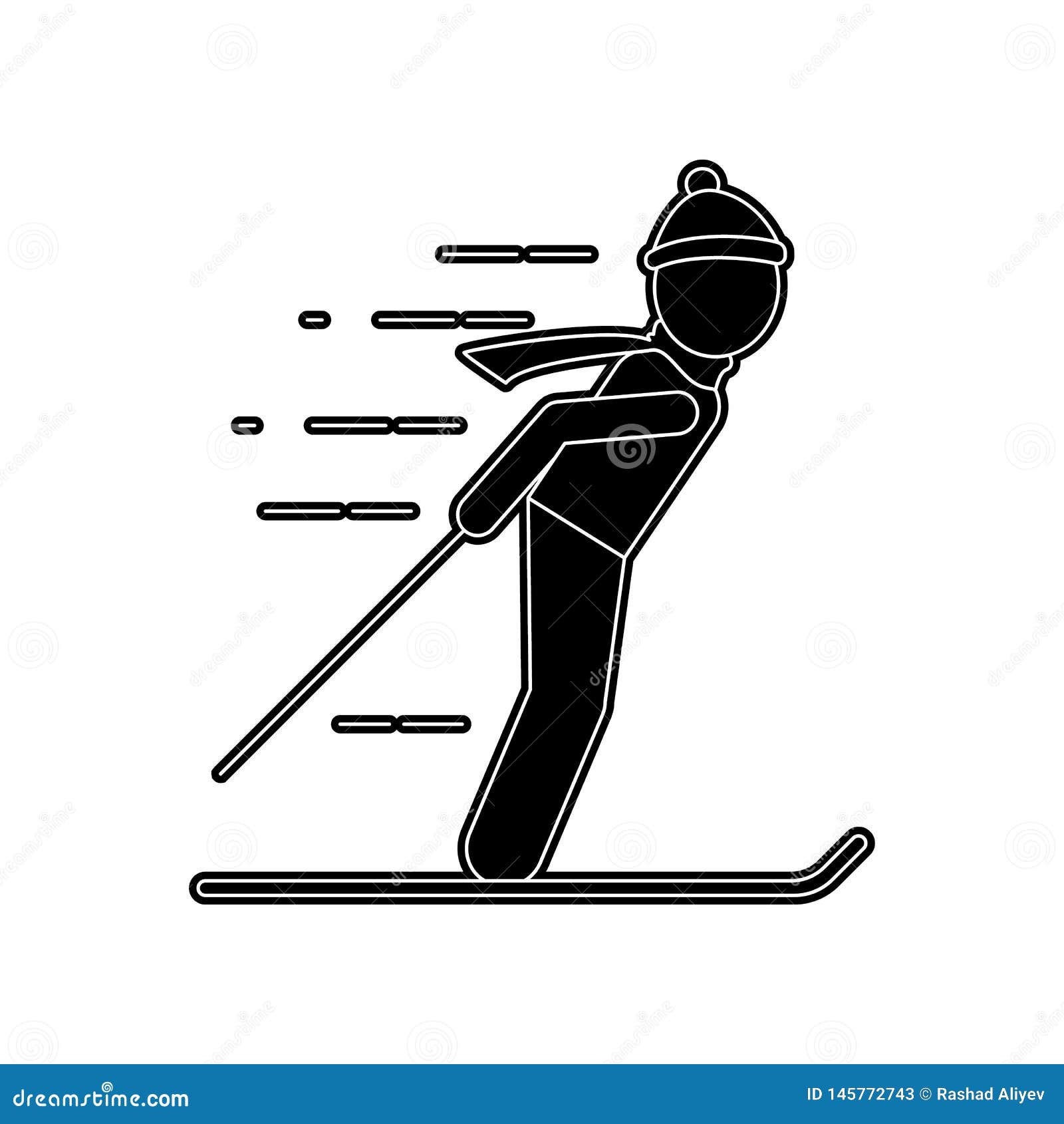 Man on Skis Icon. Element of Winter for Mobile Concept and Web Apps ...
