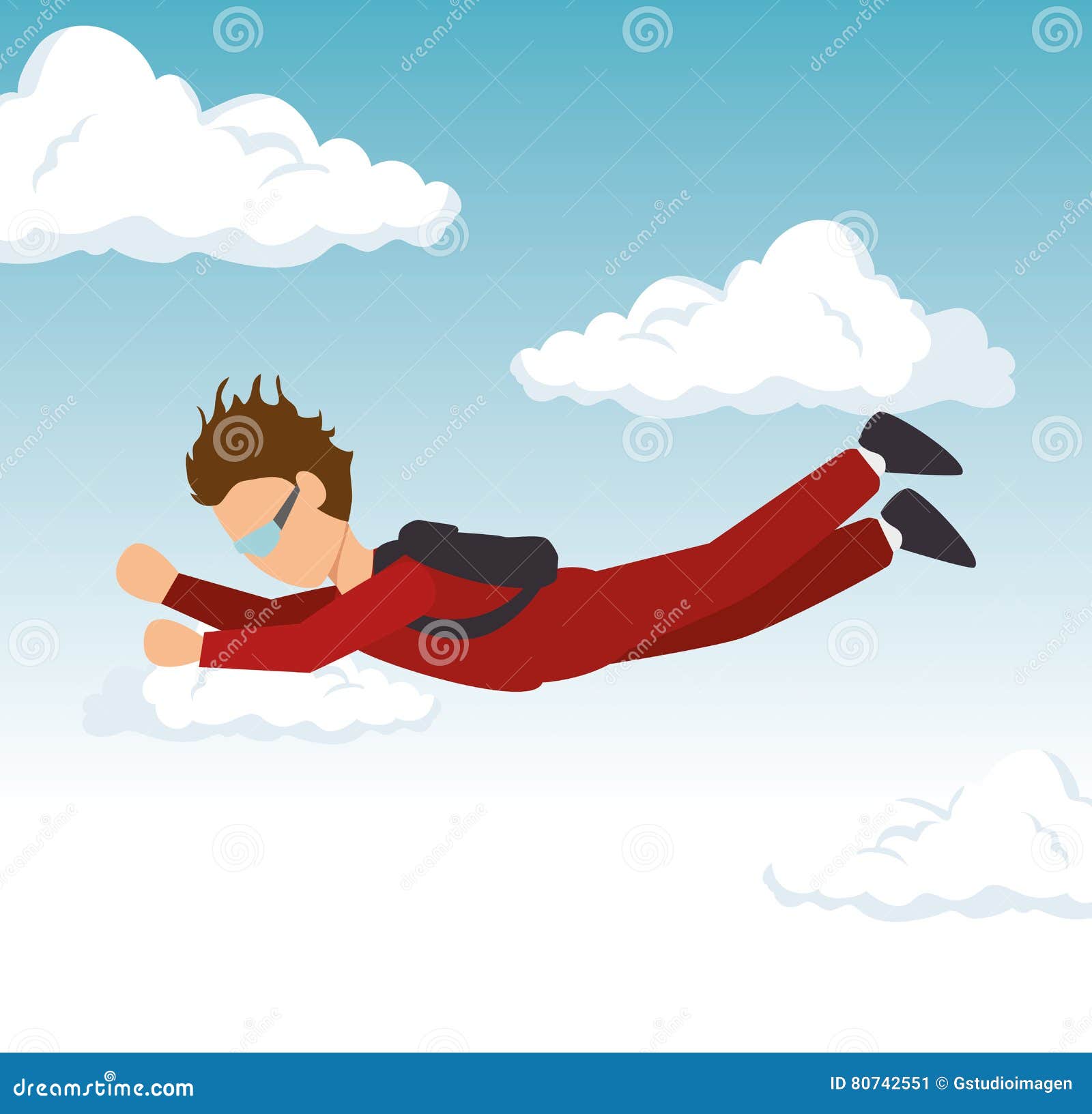 Man Sky Diving Extreme Sport Stock Vector - Illustration of jumping ...