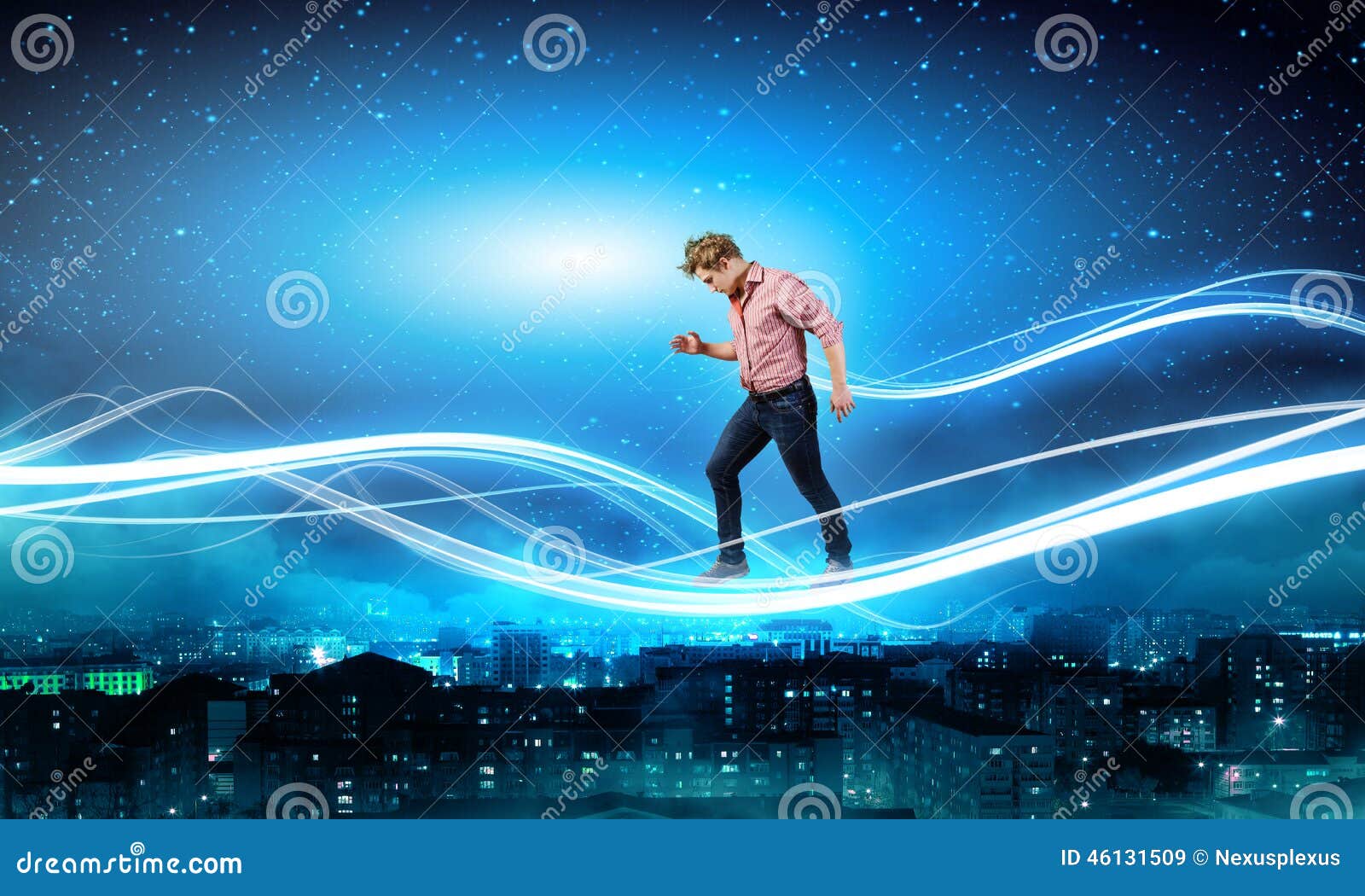 Man in sky stock image. Image of fantasy, lifestyle, soul - 46131509