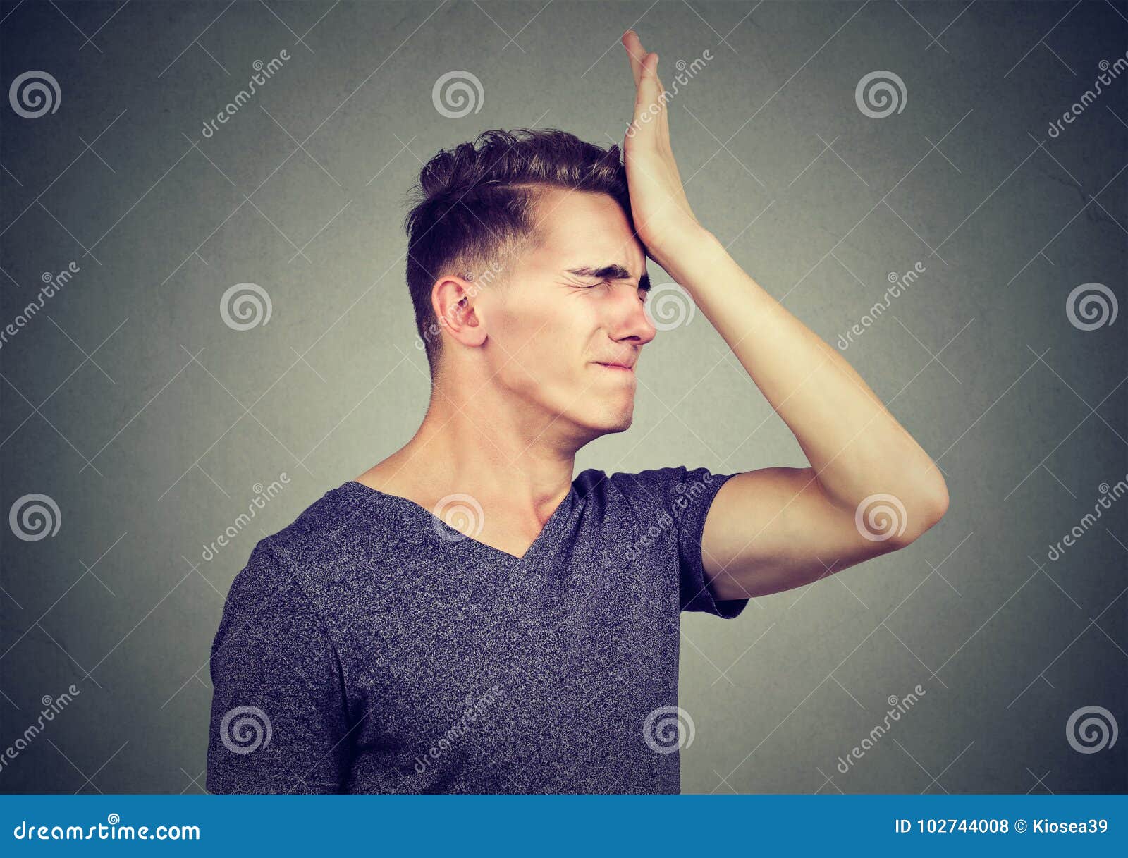 Man Slapping Hand on Head Having Regrets Stock Photo - Image of ...