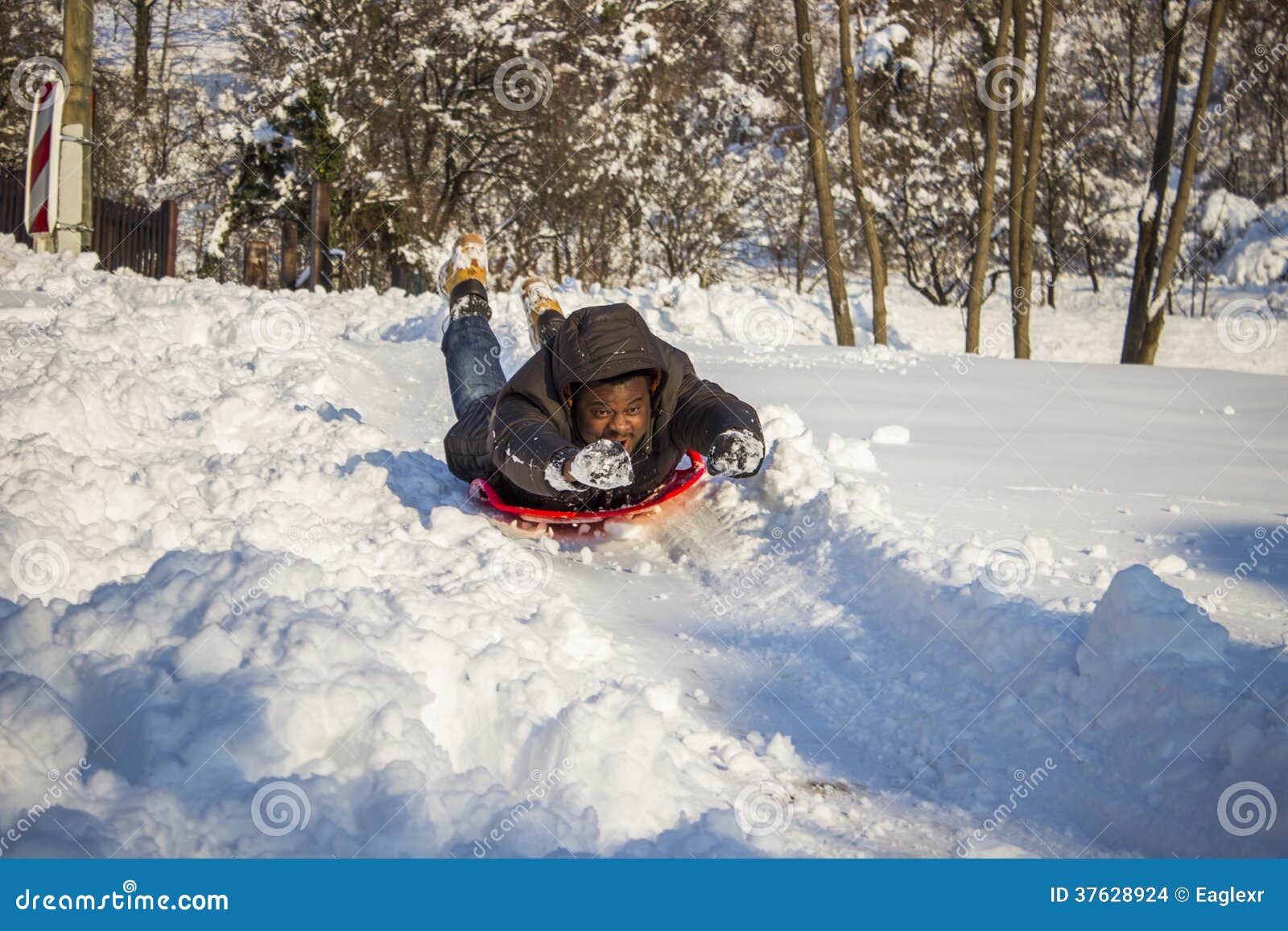 Man sledding stock photo. Image of person, track, hill - 37628924