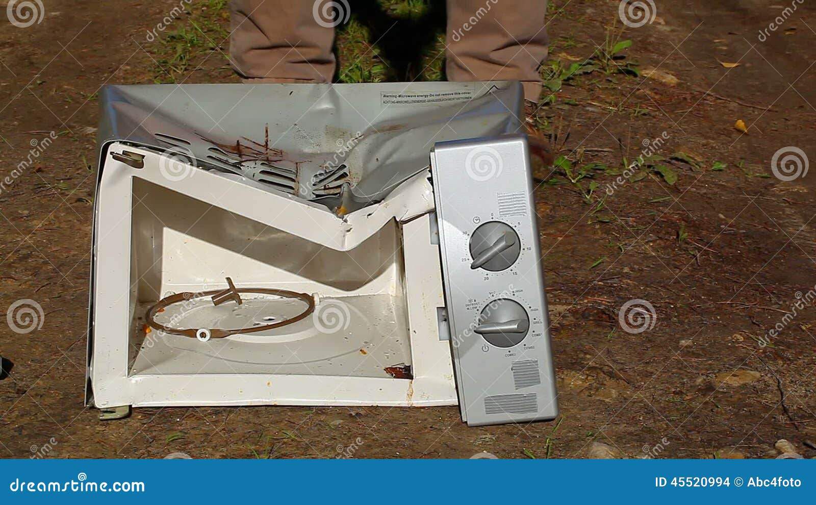Man with Sledge Hammer Destroying Microwave Oven Stock Footage - Video ...