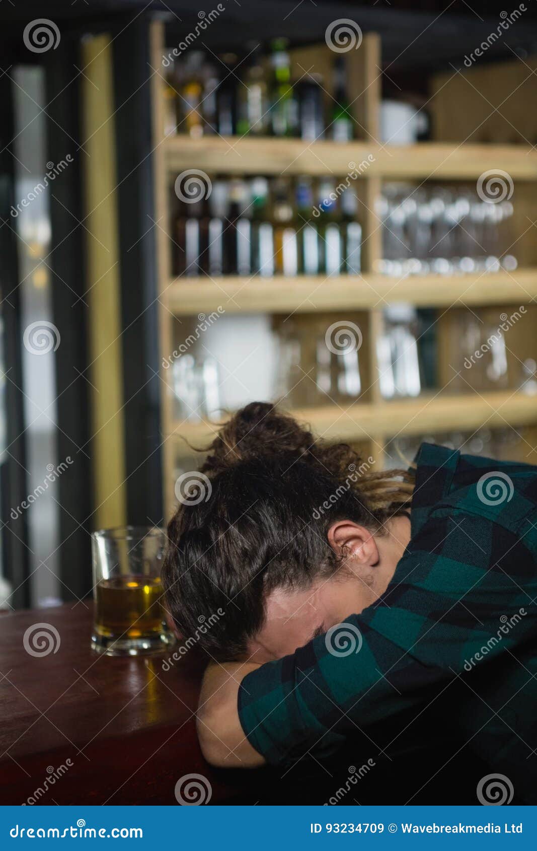 Man Sleeping on Bar Counter Stock Image - Image of holding, male: 93234709