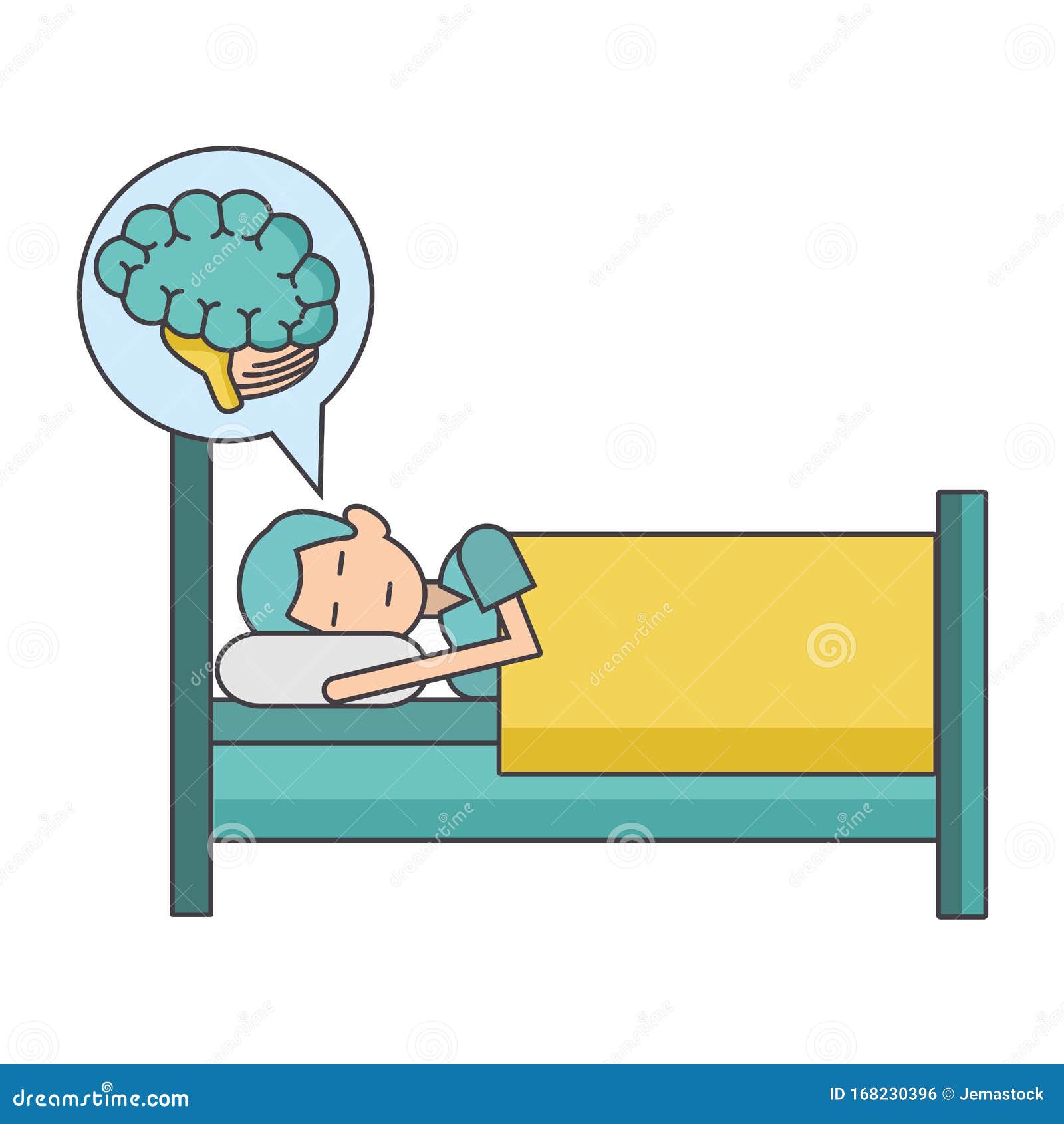 Brain Sleeping Cartoon Vector | CartoonDealer.com #55228581