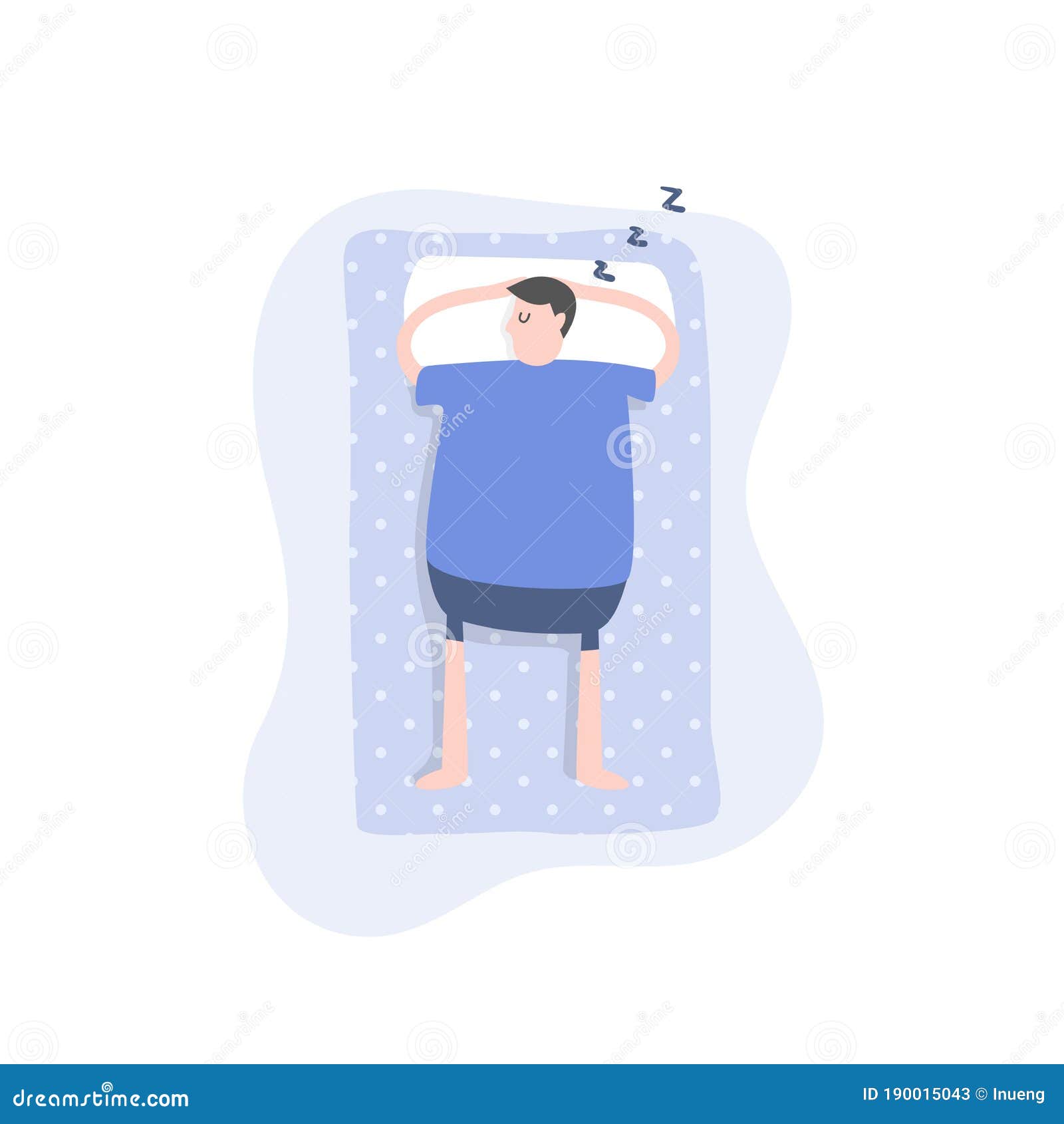 Man is Sleeping in His Bed Cartoon Character. Stock Vector ...